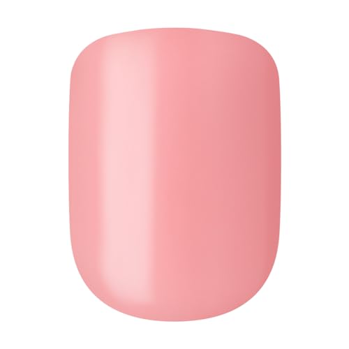 KISS imPRESS No Glue Mani Press On Nails, Color, 'Pretty Pink', Pink, Short Size, Squoval Shape, Includes 30 Nails, Prep Pad, Instructions Sheet, 1 Manicure Stick, 1 Mini File