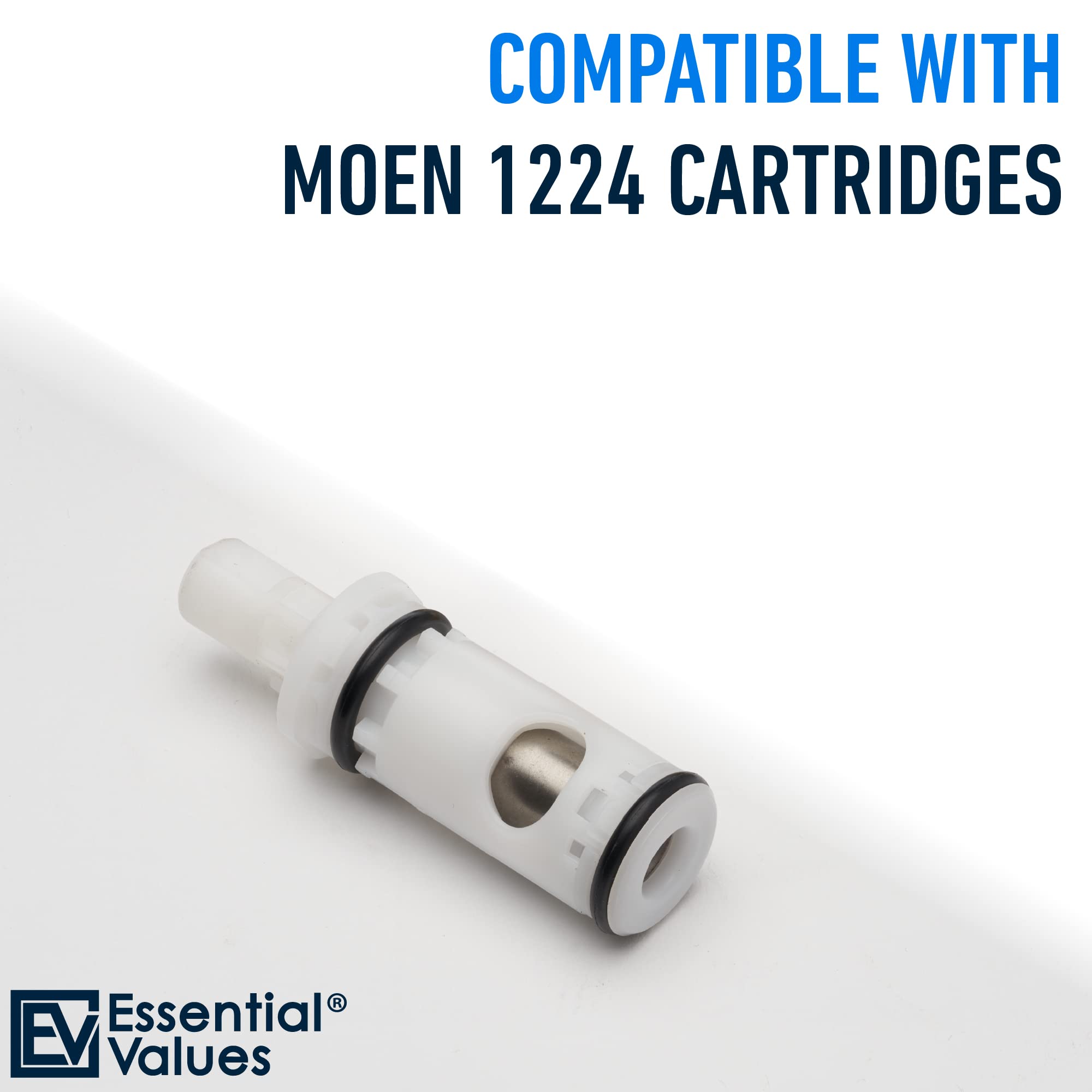 1224 Moen Replacement Faucet Cartridge β Aftermarket Replacement Compatible with 2 Handle Faucets & Moen Tub Shower | Durable Brass 1224b and Plastic - 2 PACK