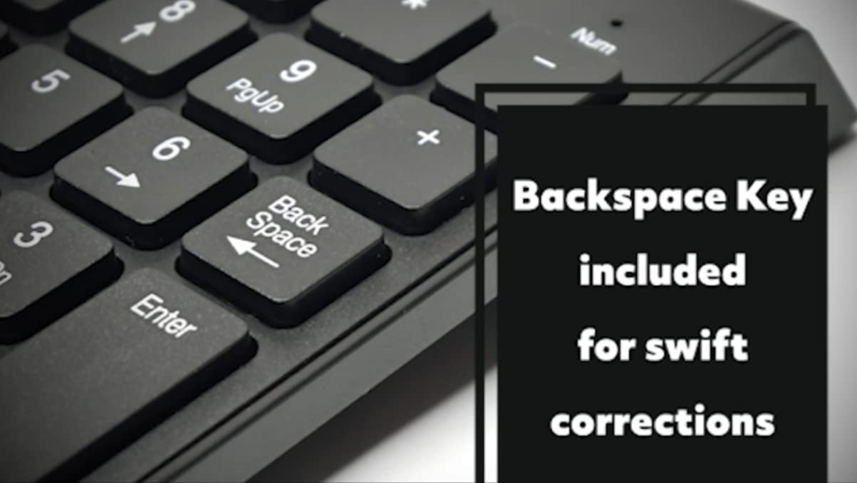 MANHATTAN Wired USB Numeric Keypad – 18 Full Size Keys & Ultra Slim Lightweight Ergonomic Number Pad Design - for Laptop, Desktop, Computer, PC – 3 Yr Mfg Warranty - Black, 179911