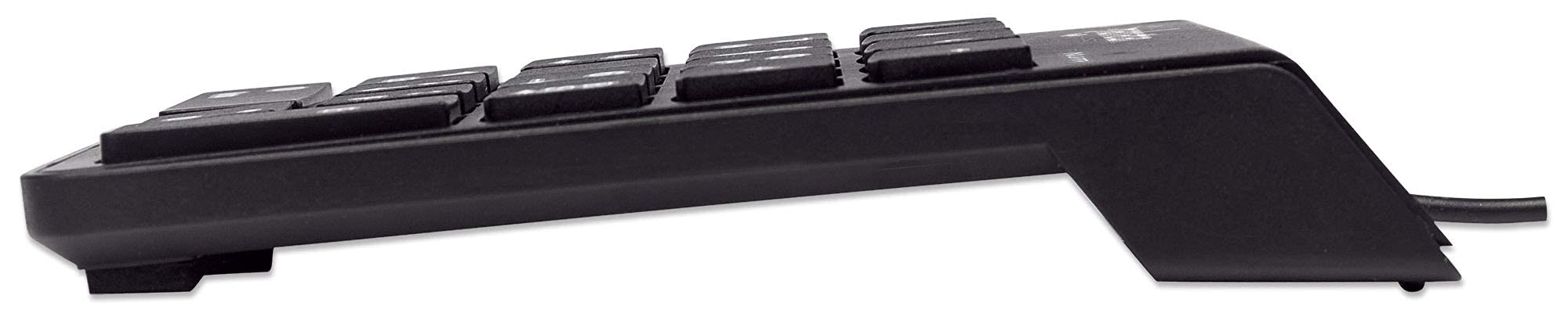 MANHATTAN Wired USB Numeric Keypad – 18 Full Size Keys & Ultra Slim Lightweight Ergonomic Number Pad Design - for Laptop, Desktop, Computer, PC – 3 Yr Mfg Warranty - Black, 179911