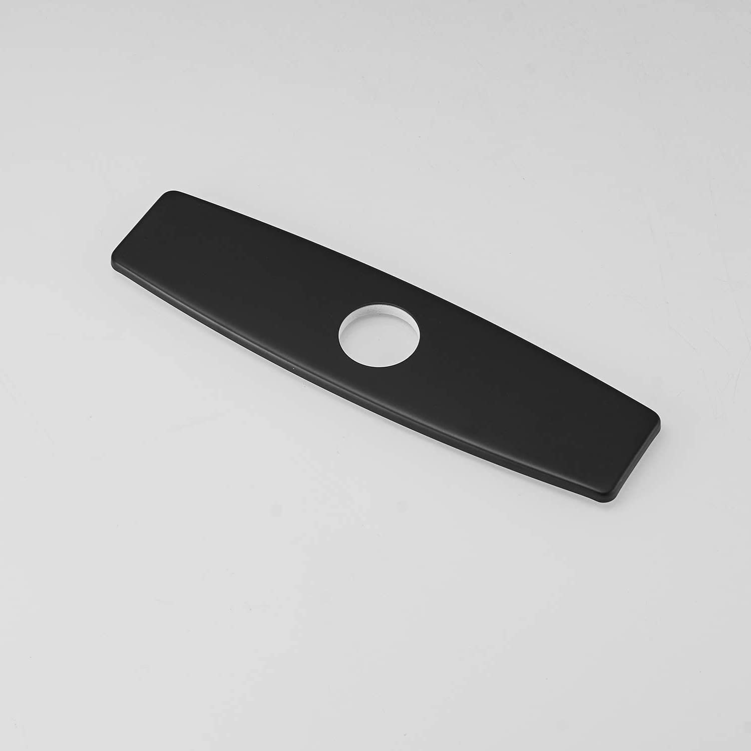 Wovier Faucet Plate,Matte Black Sink Hole Cover Plate,10" Rectangle Escutcheon Plate 304 Circular Stainless Steel Deck Plate for 1 or 3 Hole Bathroom or Kitchen Sink Faucet Mixer Tap