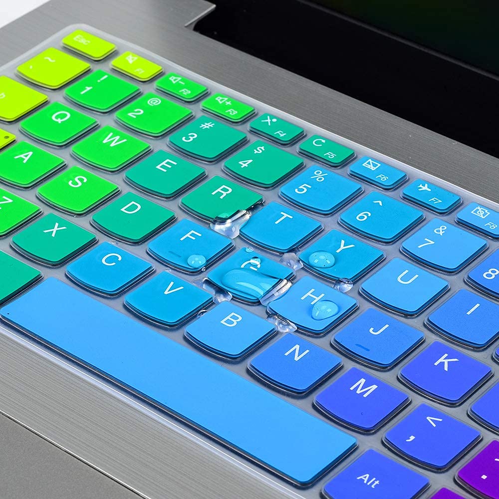 Keyboard Cover for 2020 2021 Lenovo Ideapad 3 15 15.6 17.3 Inch Laptop Keyboard Cover Skin (with Numeric Keypad), 2021 Lenovo Ideapad 3 15/ Ideapad 3 17.3 Accessories, Rainbow (US Layout)