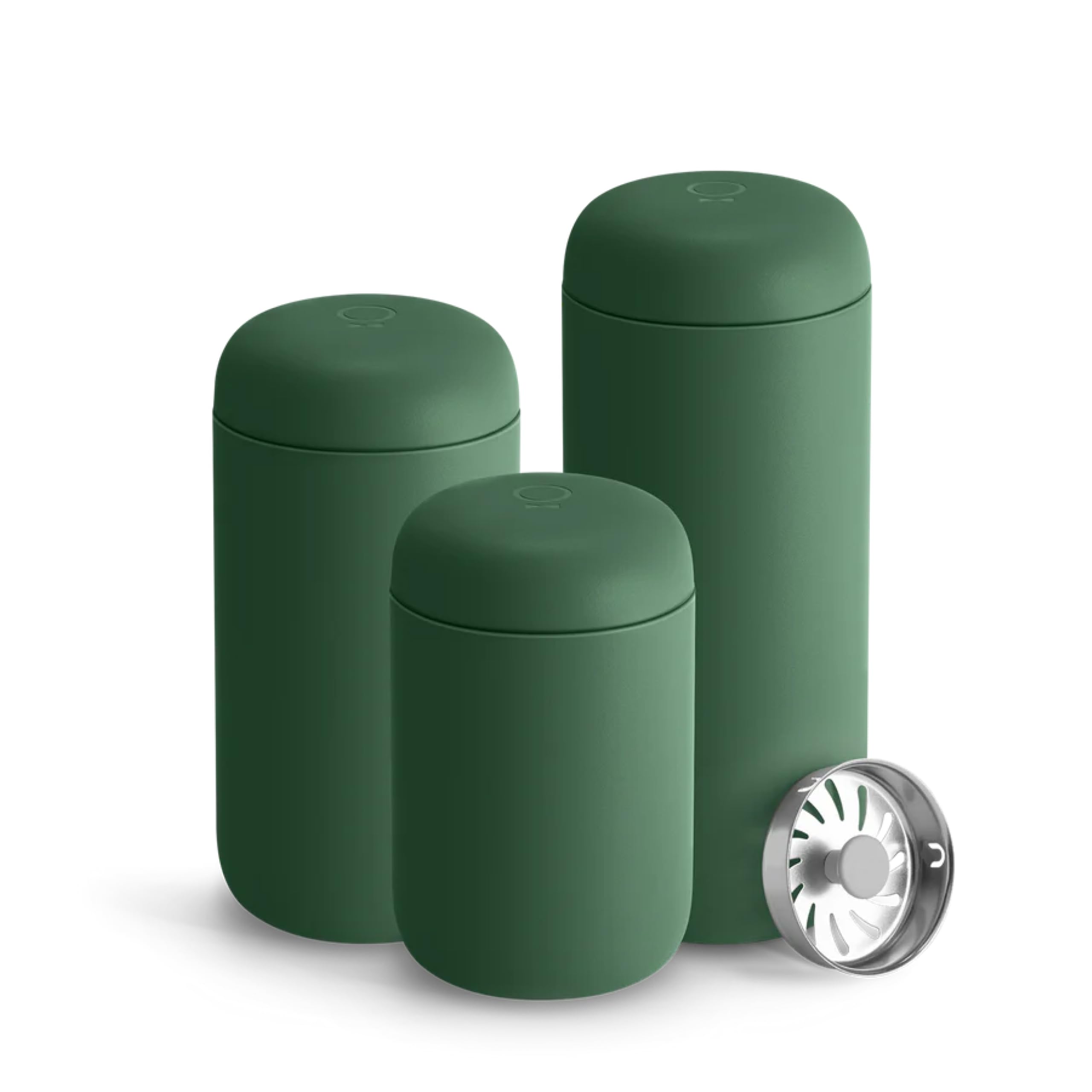 Fellow 16 oz Carter Move Travel Mug - Vacuum-Insulated Stainless Steel Travel Coffee Mug - Coffee Tumbler with Ceramic Interior and Splash Guard - Cargo Green