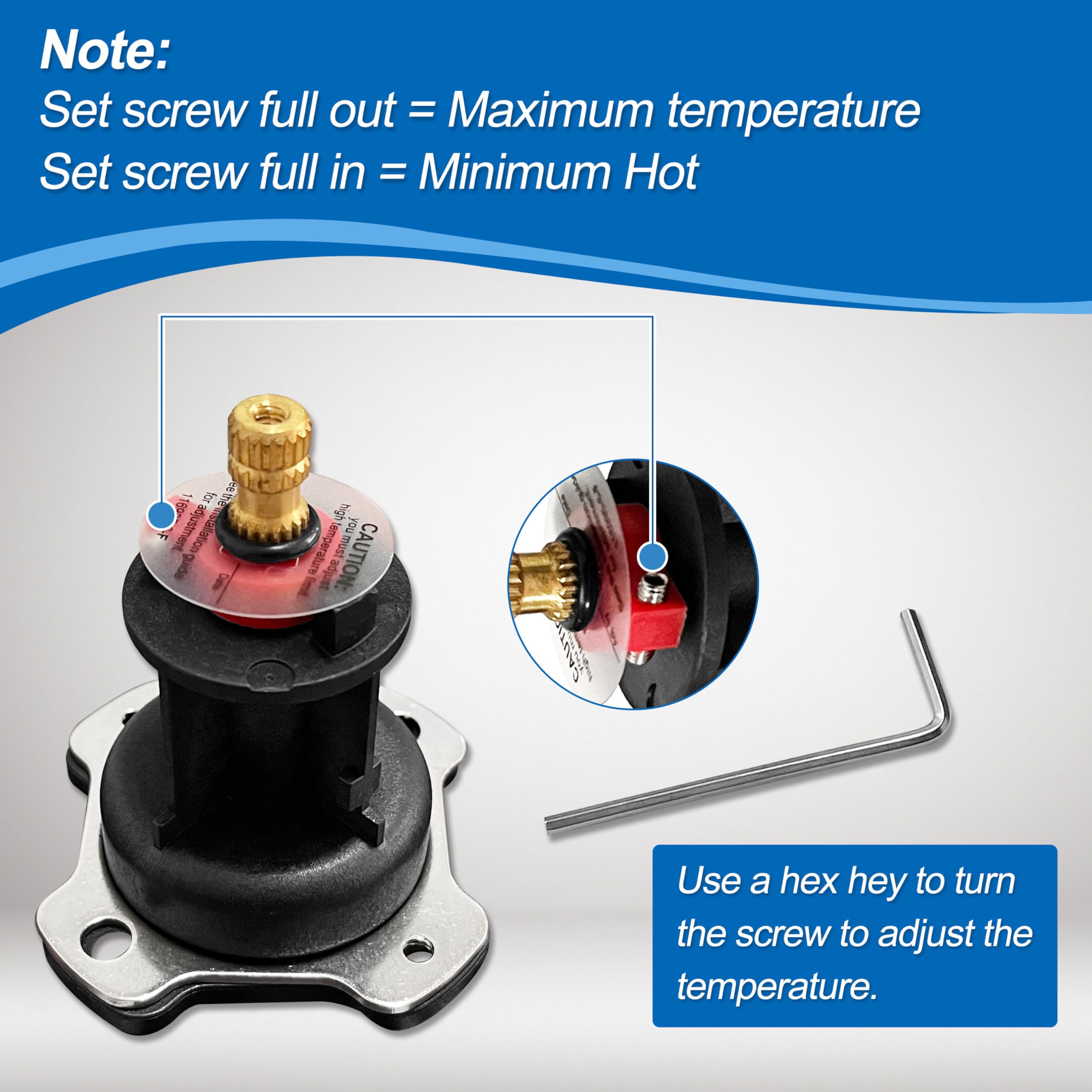 GP876851 Mixer Cap and Pressure-Balancing Unit Kit,Compatible with Kohler Shower Valves K-304 and K-11748 Platforms Include GP800820 and GP77759,Black