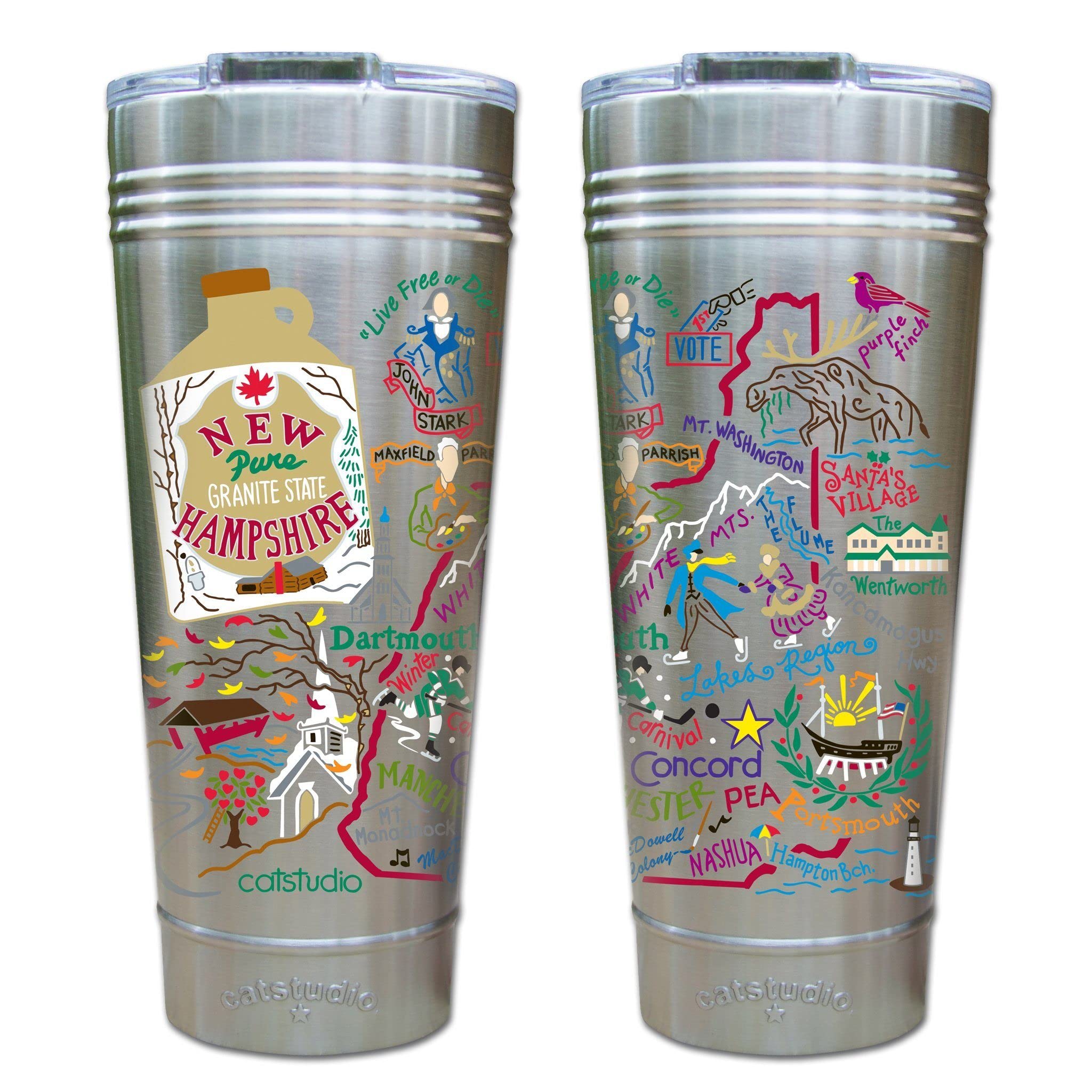 Catstudio New Hampshire Thermal Tumbler | Triple Wall Insulation With Non Slip Bottom | Great Travel Cup for Water, Coffee, Tea, or Smoothies