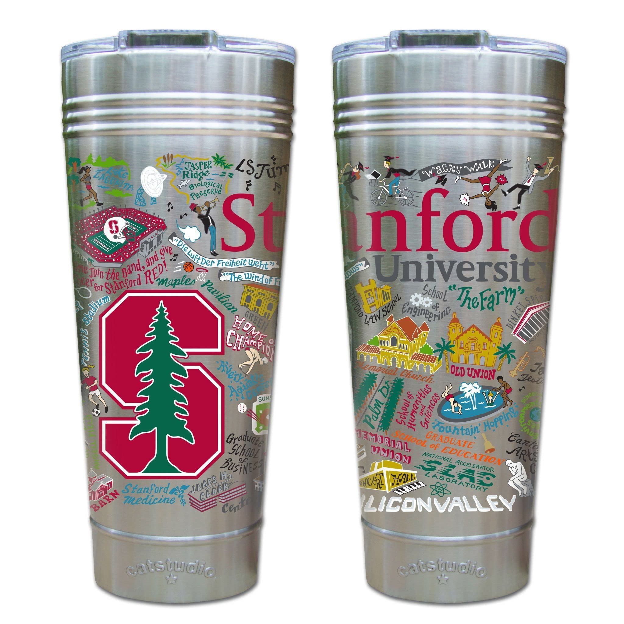 Catstudio Stanford University Collegiate Thermal Tumbler | Triple Wall Insulation With Non Slip Bottom | Great College Travel Cup for Water, Coffee, Tea, or Smoothies