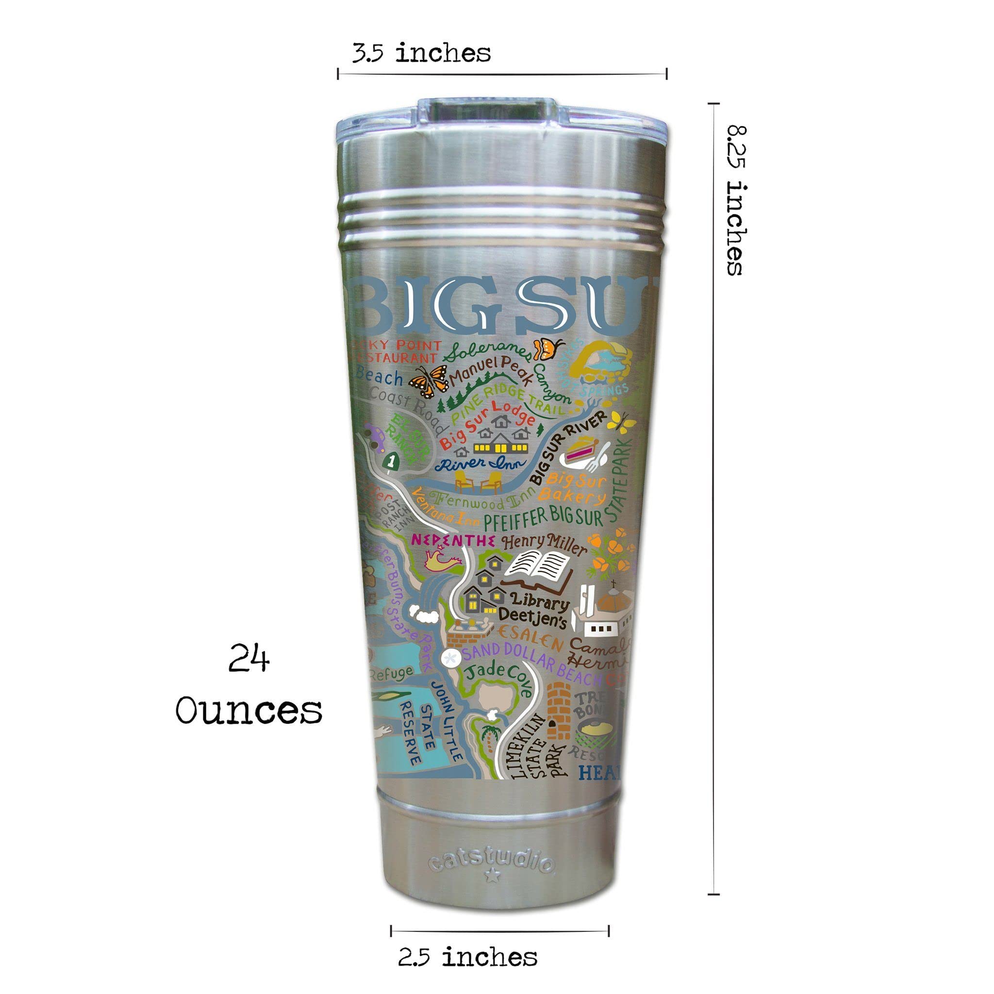 Catstudio Big Sur Thermal Tumbler | Triple Wall Insulation With Non Slip Bottom | Great Travel Cup for Water, Coffee, Tea, or Smoothies
