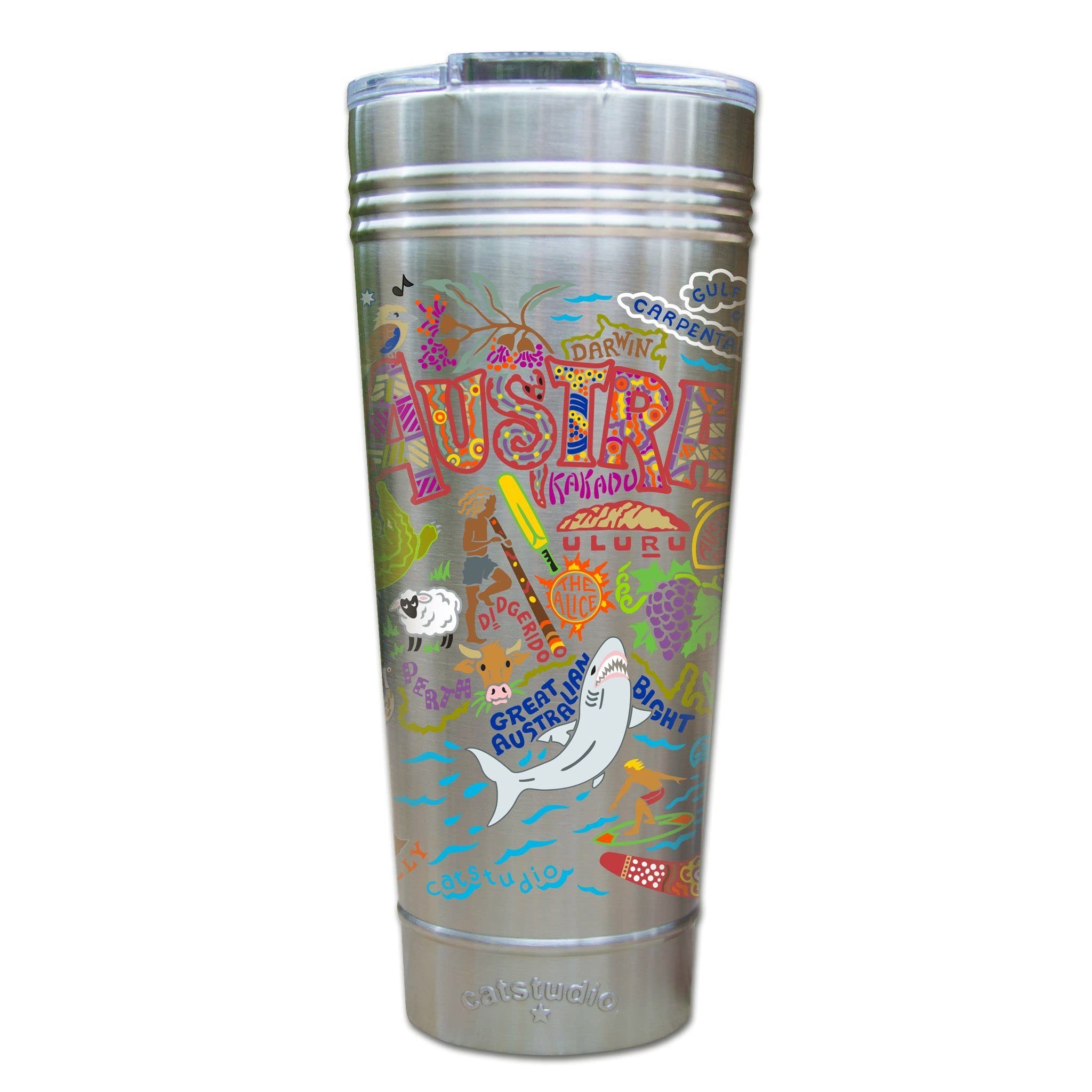 Catstudio Australia Thermal Tumbler | Triple Wall Insulation With Non Slip Bottom | Great Travel Cup for Water, Coffee, Tea, or Smoothies