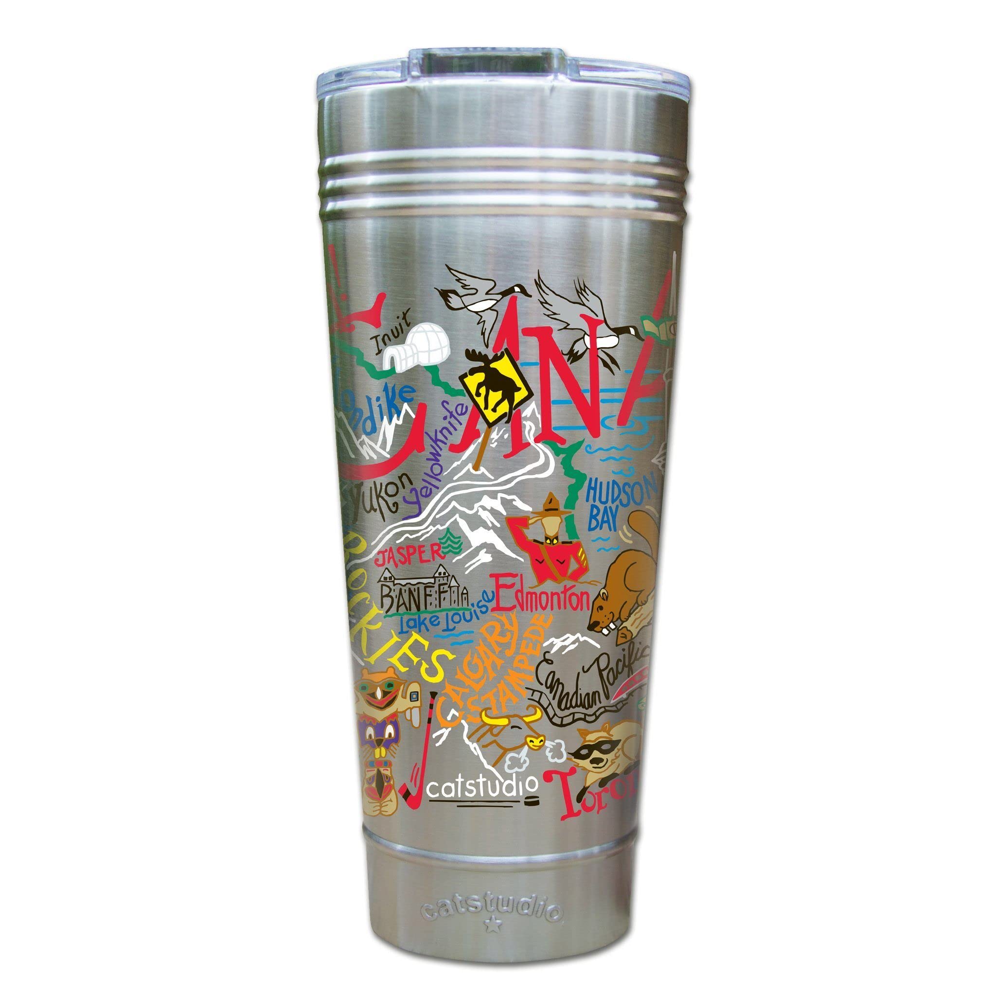 Catstudio Canada Thermal Tumbler | Triple Wall Insulation With Non Slip Bottom | Great Travel Cup for Water, Coffee, Tea, or Smoothies