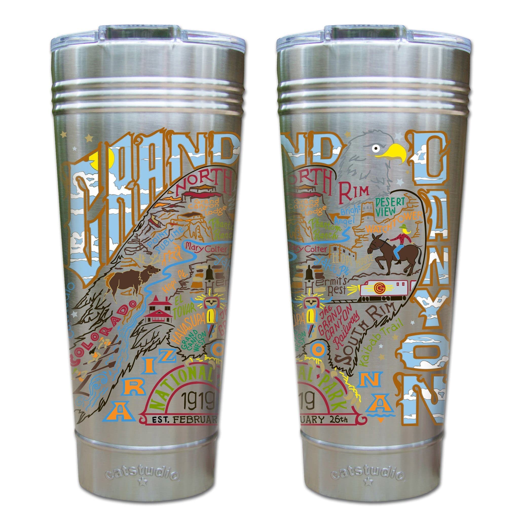 Catstudio Grand Canyon Thermal Tumbler | Triple Wall Insulation With Non Slip Bottom | Great Travel Cup for Water, Coffee, Tea, or Smoothies