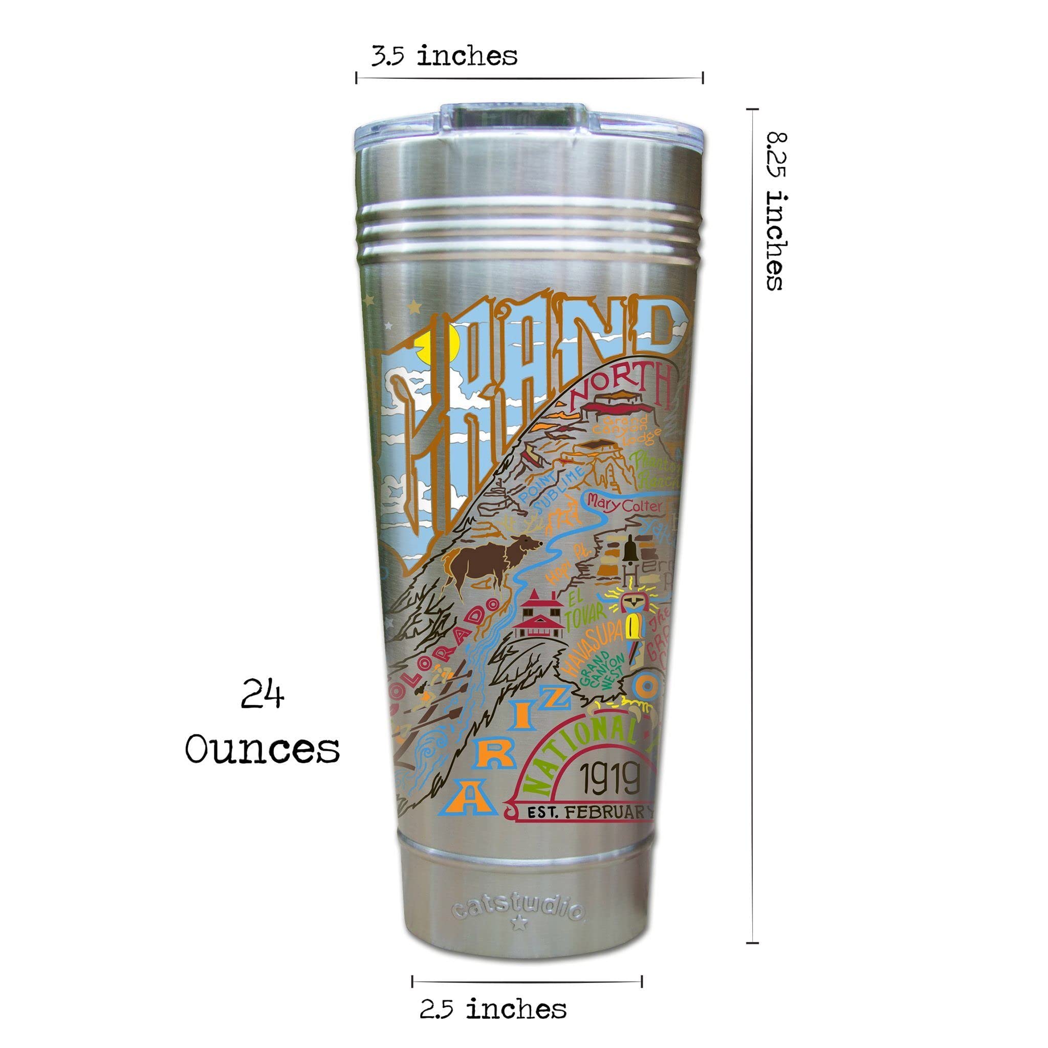 Catstudio Grand Canyon Thermal Tumbler | Triple Wall Insulation With Non Slip Bottom | Great Travel Cup for Water, Coffee, Tea, or Smoothies