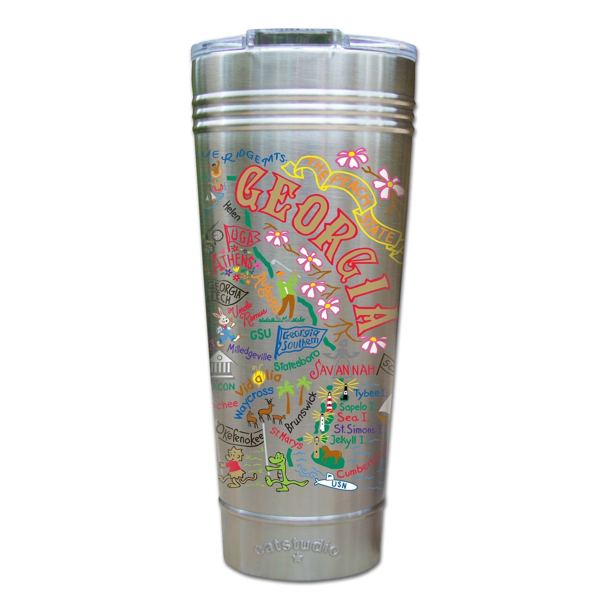 Catstudio Georgia Thermal Tumbler | Triple Wall Insulation With Non Slip Bottom | Great Travel Cup for Water, Coffee, Tea, or Smoothies
