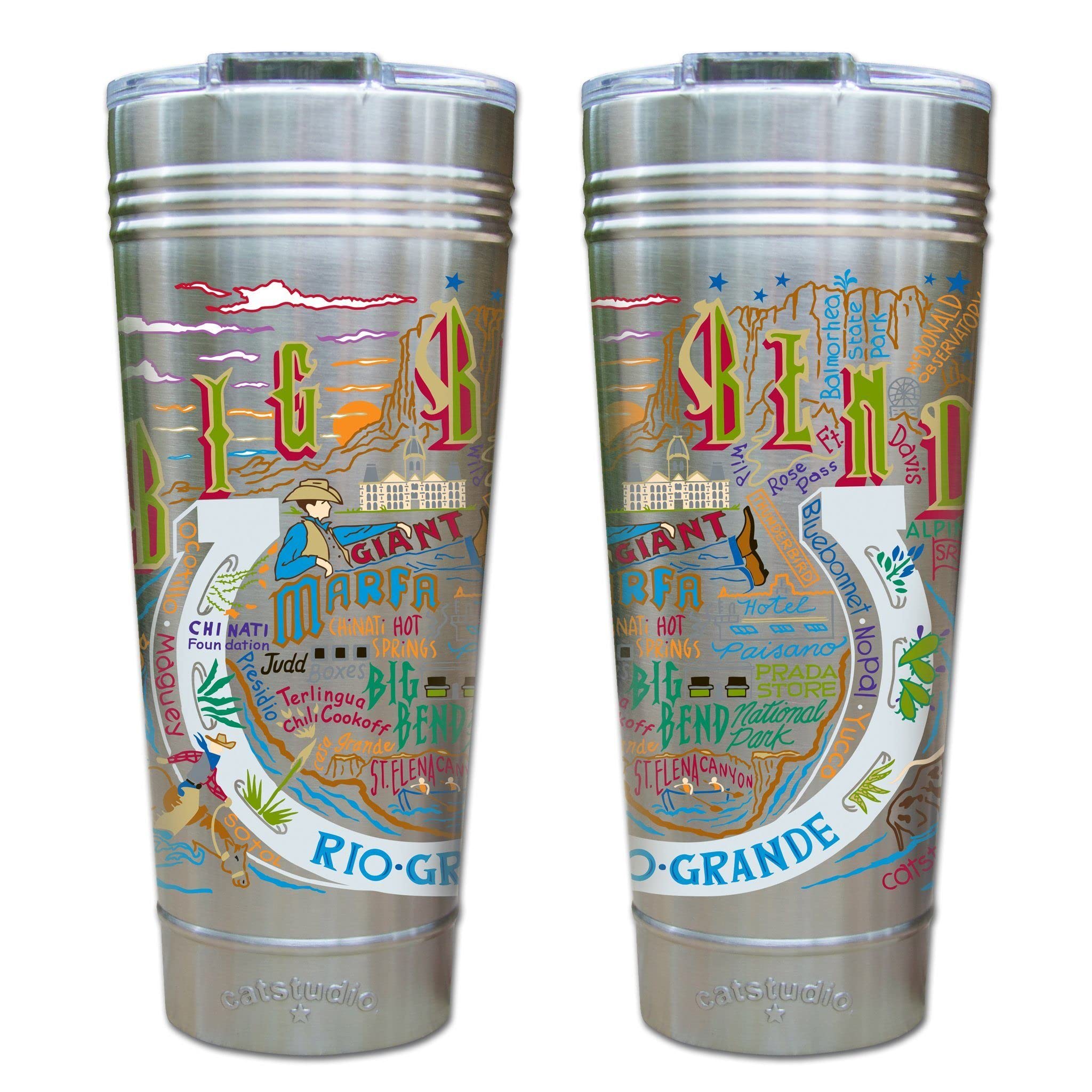 Catstudio Big Bend Thermal Tumbler | Triple Wall Insulation With Non Slip Bottom | Great Travel Cup for Water, Coffee, Tea, or Smoothies