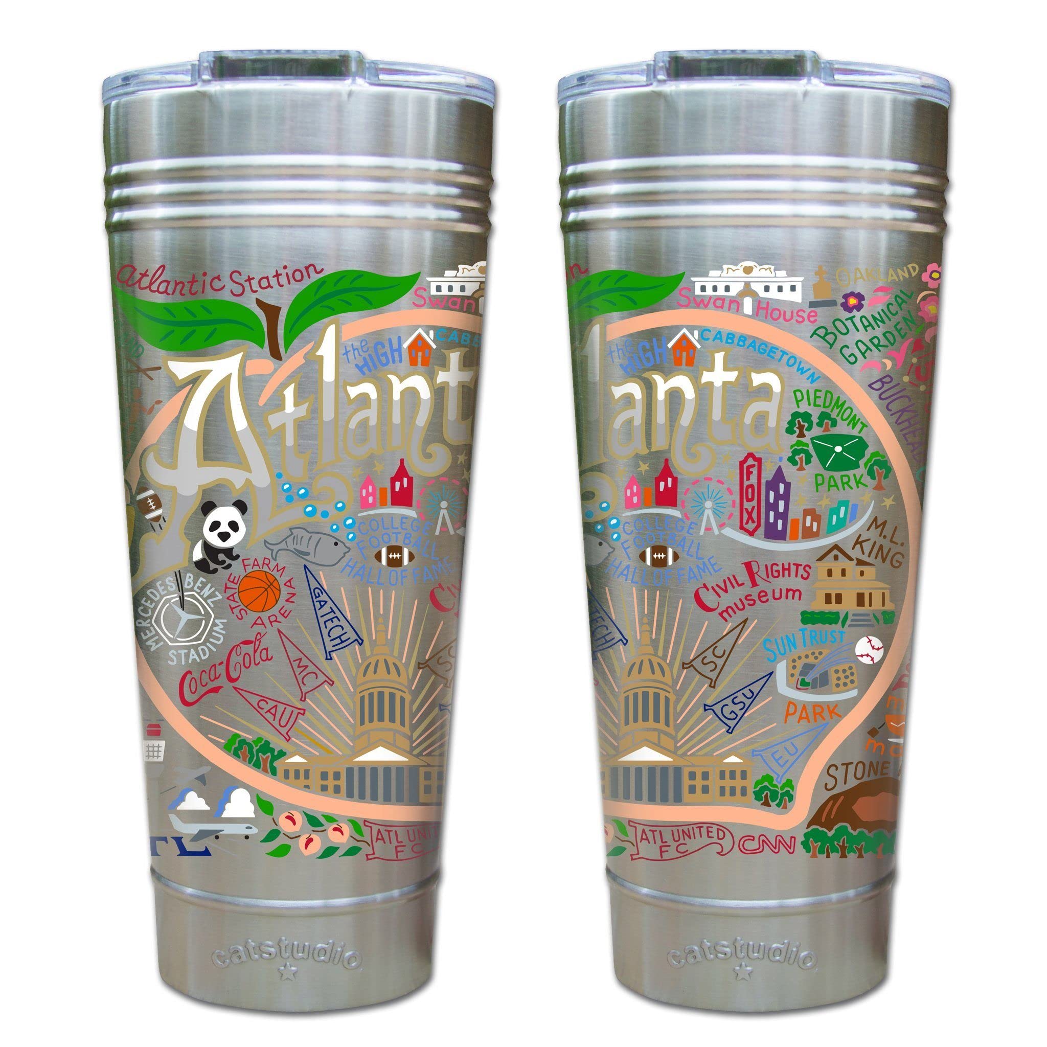 Catstudio Atlanta Thermal Tumbler | Triple Wall Insulation With Non Slip Bottom | Great Travel Cup for Water, Coffee, Tea, or Smoothies