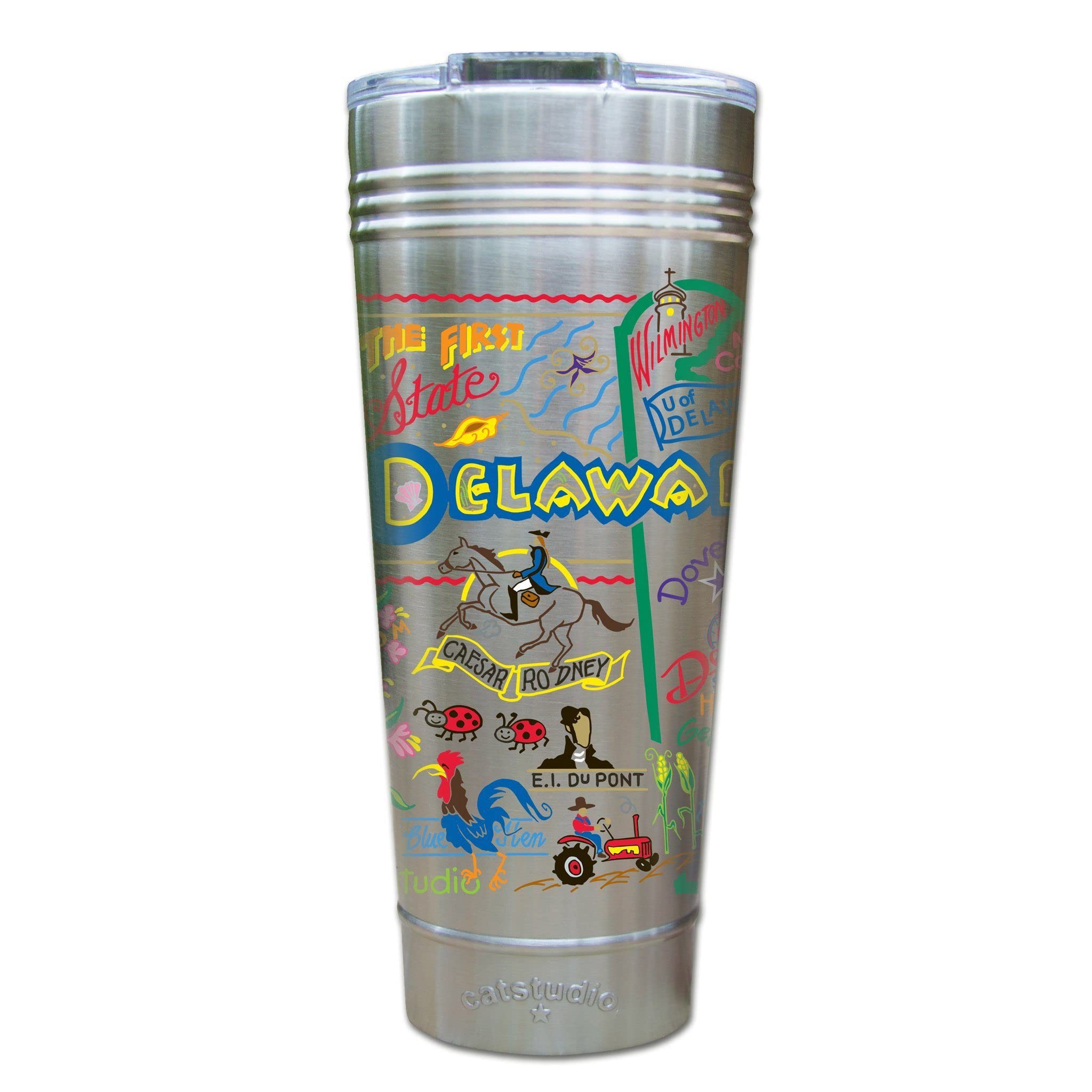 Catstudio Delaware Thermal Tumbler | Triple Wall Insulation With Non Slip Bottom | Great Travel Cup for Water, Coffee, Tea, or Smoothies