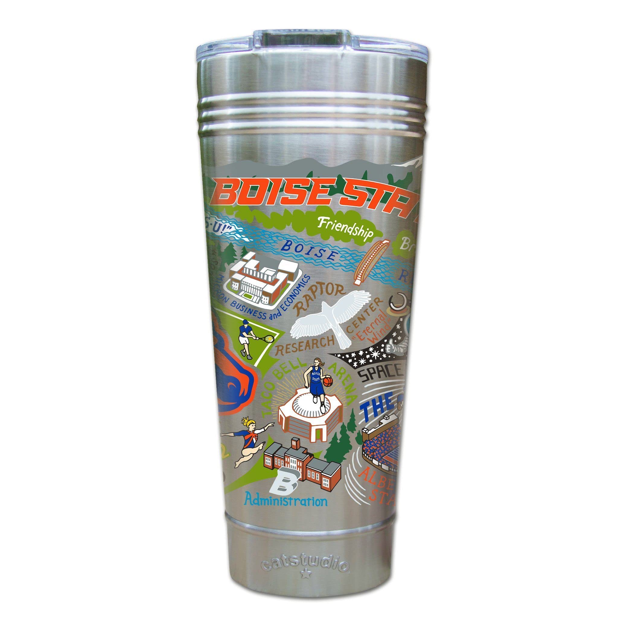 Catstudio Boise State University Collegiate Thermal Tumbler | Triple Wall Insulation With Non Slip Bottom | Great College Travel Cup for Water, Coffee, Tea, or Smoothies