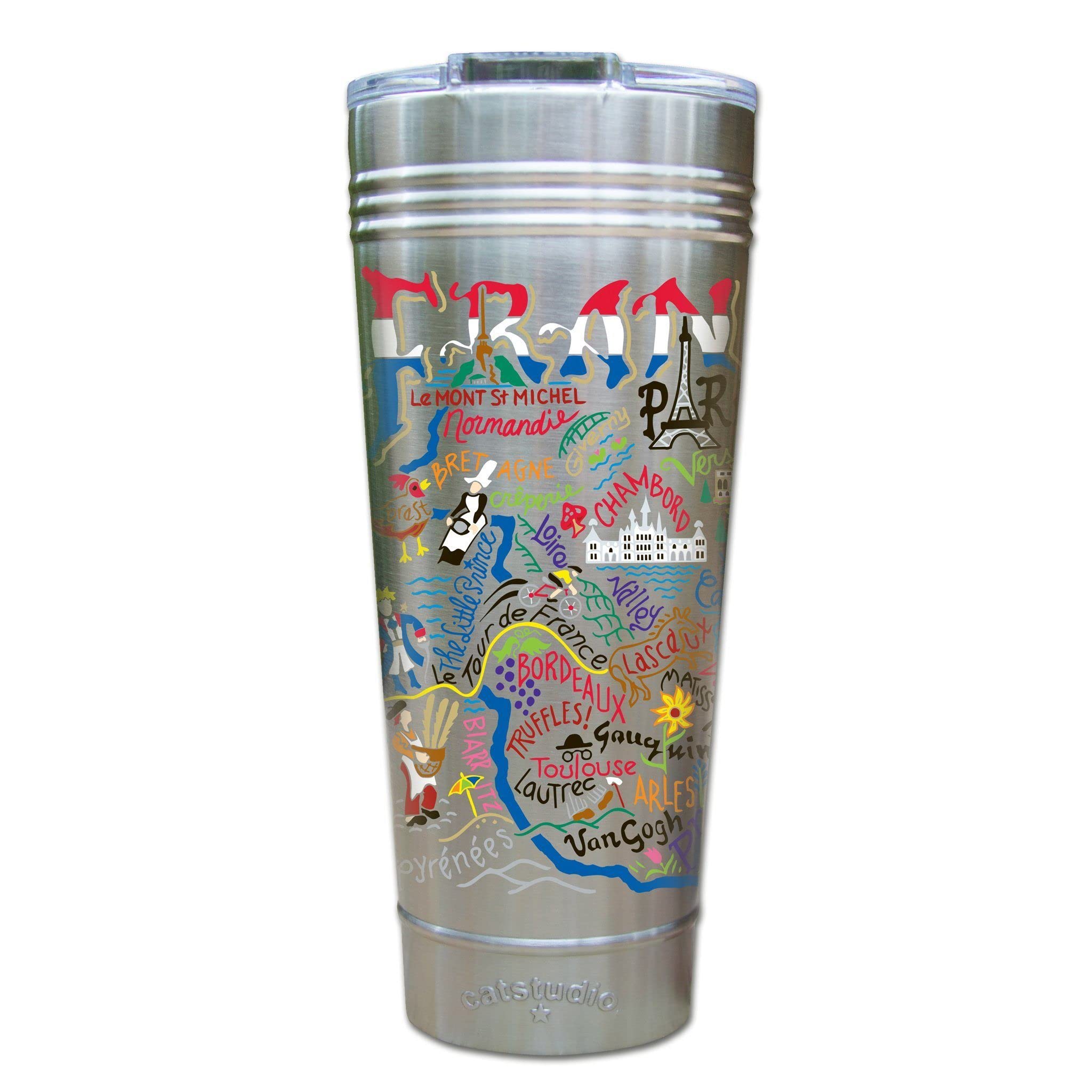 Catstudio France Thermal Tumbler | Triple Wall Insulation With Non Slip Bottom | Great Travel Cup for Water, Coffee, Tea, or Smoothies