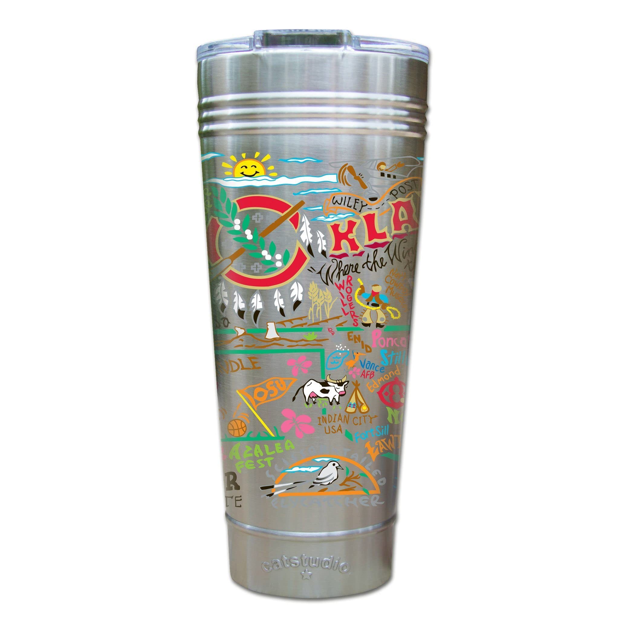 Catstudio Oklahoma Thermal Tumbler | Triple Wall Insulation With Non Slip Bottom | Great Travel Cup for Water, Coffee, Tea, or Smoothies