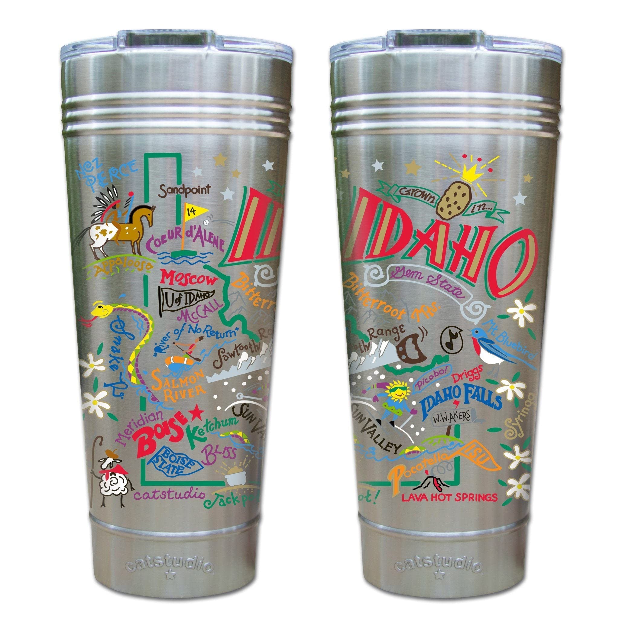Catstudio Idaho Thermal Tumbler | Triple Wall Insulation With Non Slip Bottom | Great Travel Cup for Water, Coffee, Tea, or Smoothies