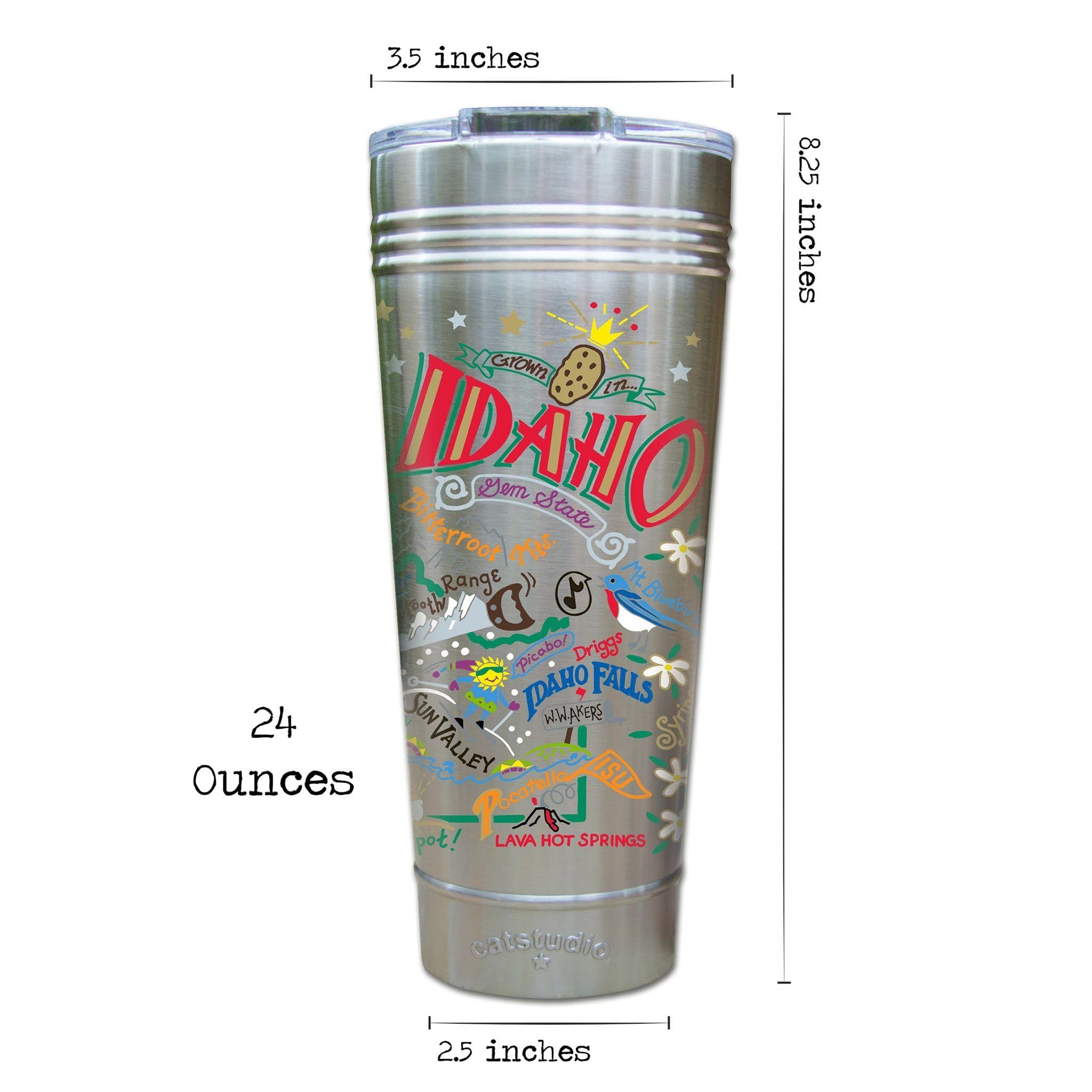 Catstudio Idaho Thermal Tumbler | Triple Wall Insulation With Non Slip Bottom | Great Travel Cup for Water, Coffee, Tea, or Smoothies