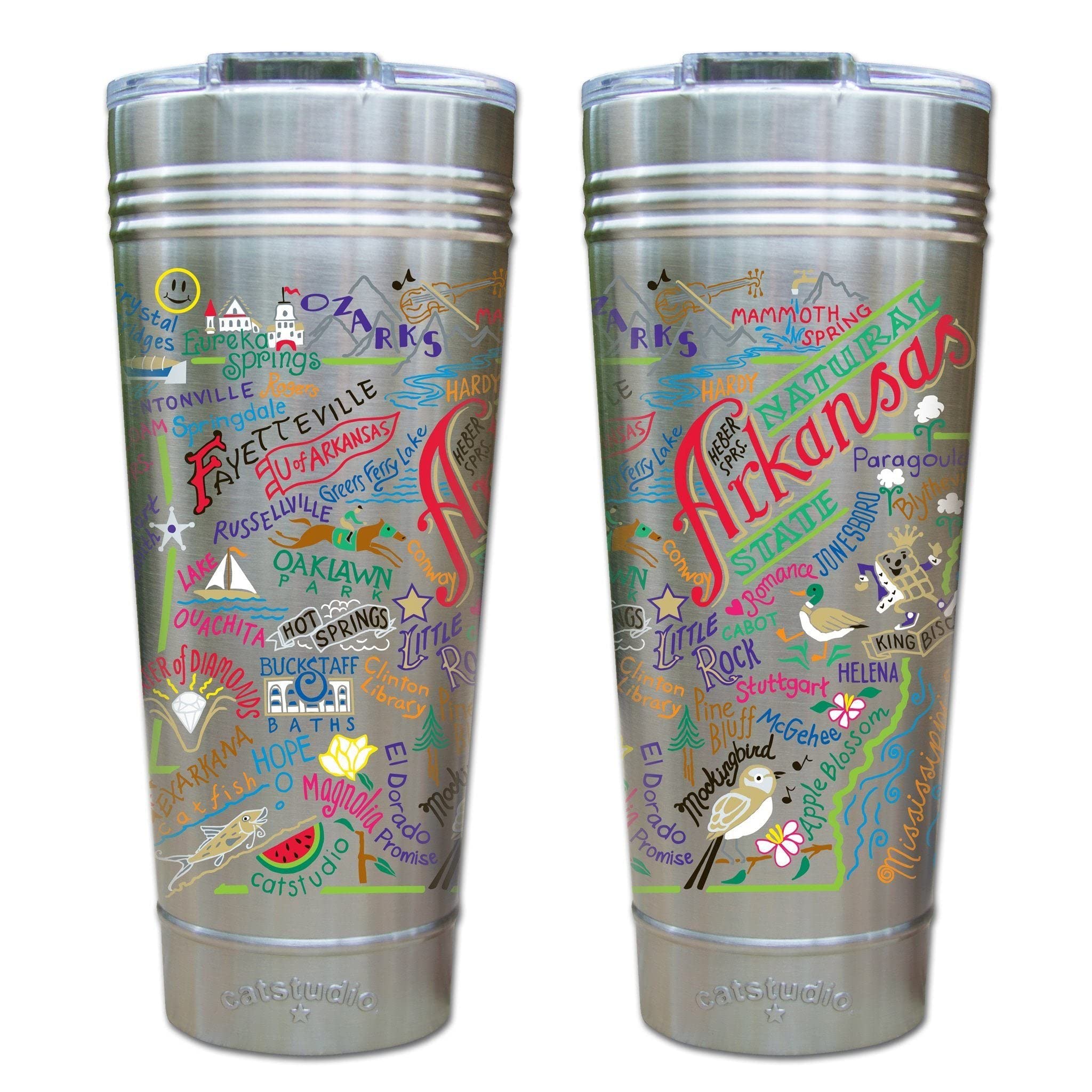 Catstudio Arkansas Thermal Tumbler | Triple Wall Insulation With Non Slip Bottom | Great Travel Cup for Water, Coffee, Tea, or Smoothies