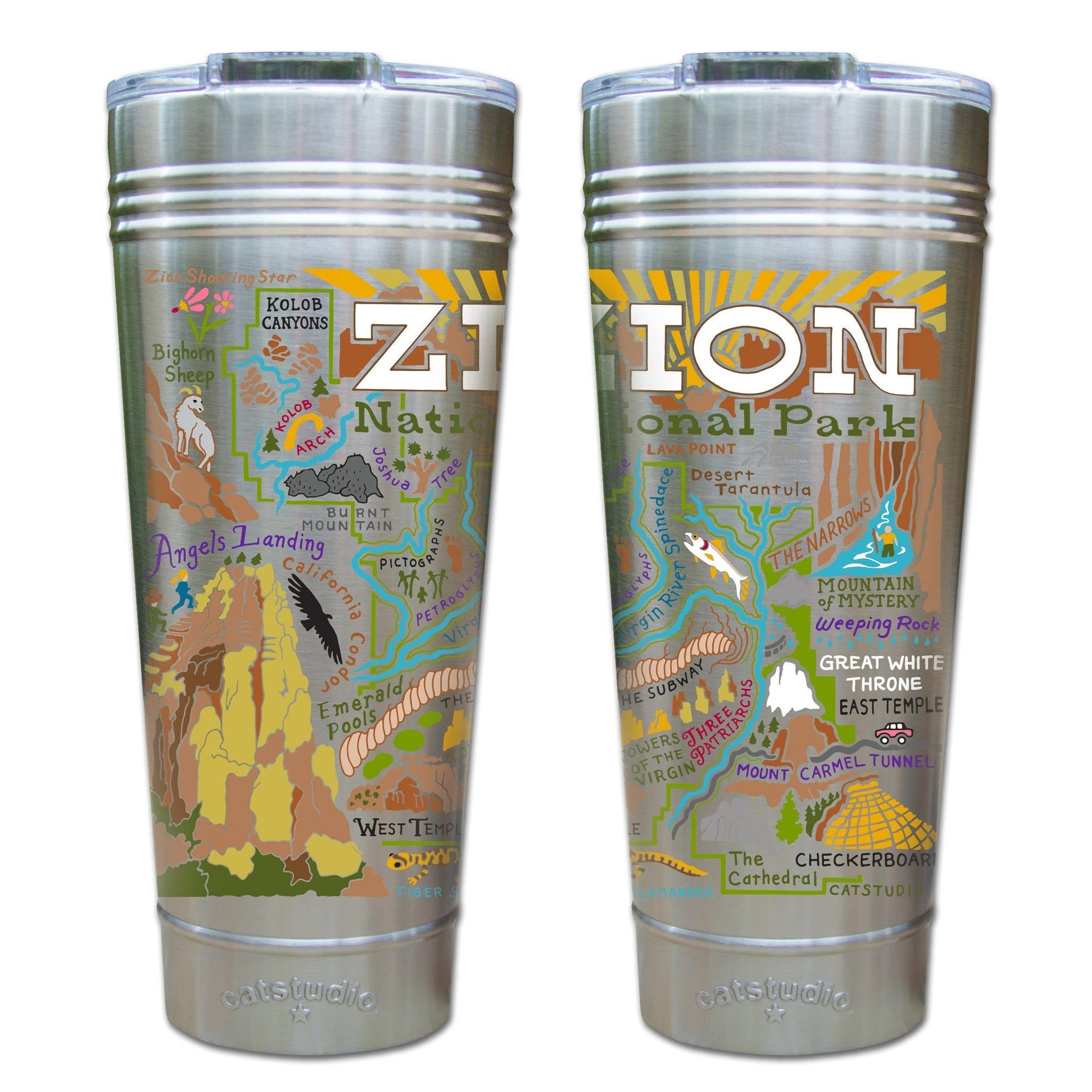 Catstudio Zion Thermal Tumbler | Triple Wall Insulation With Non Slip Bottom | Great Travel Cup for Water, Coffee, Tea, or Smoothies