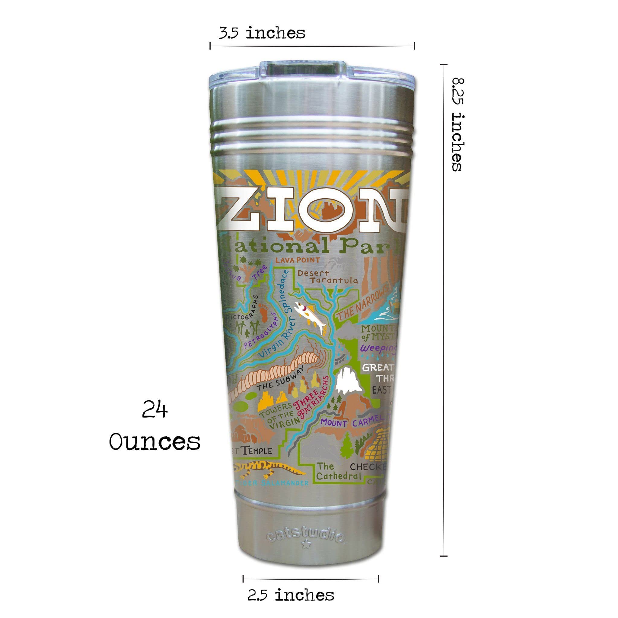 Catstudio Zion Thermal Tumbler | Triple Wall Insulation With Non Slip Bottom | Great Travel Cup for Water, Coffee, Tea, or Smoothies