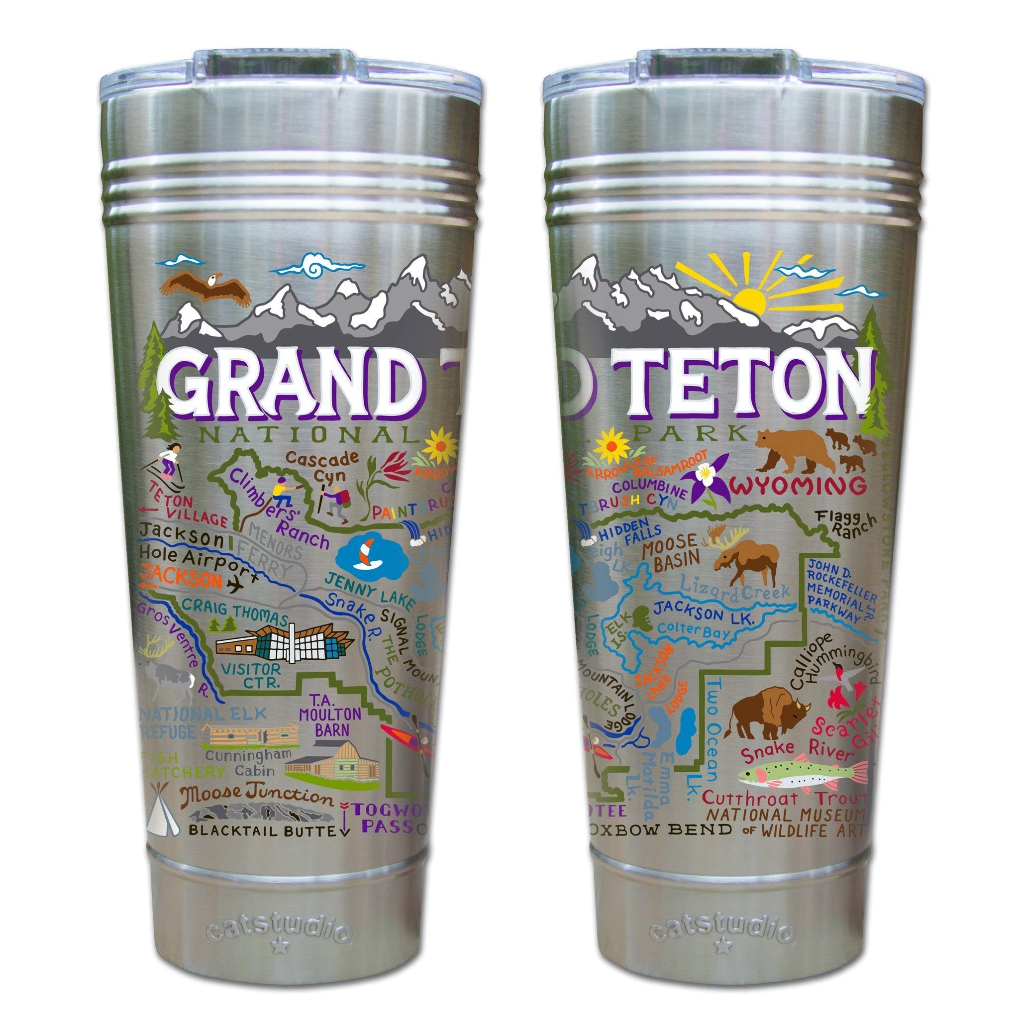 Catstudio Grand Teton Thermal Tumbler | Triple Wall Insulation With Non Slip Bottom | Great Travel Cup for Water, Coffee, Tea, or Smoothies