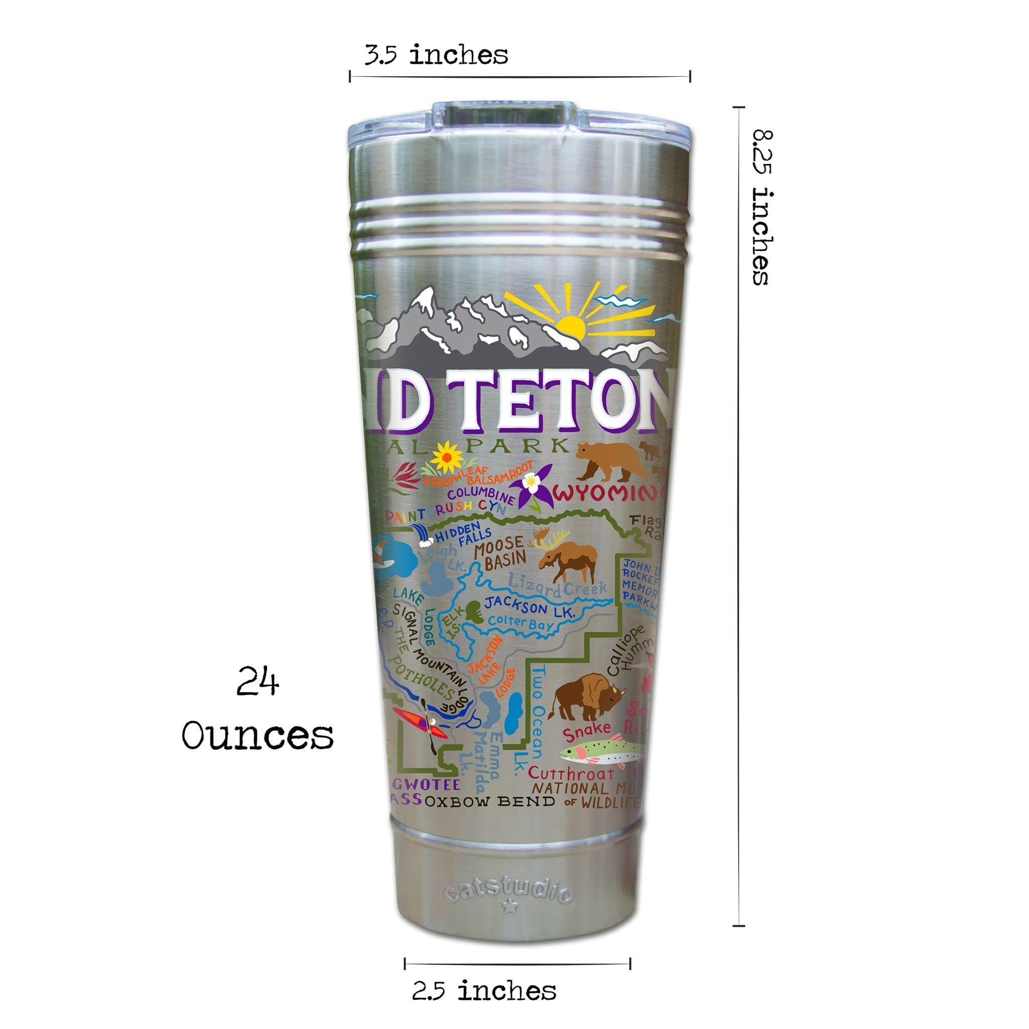 Catstudio Grand Teton Thermal Tumbler | Triple Wall Insulation With Non Slip Bottom | Great Travel Cup for Water, Coffee, Tea, or Smoothies