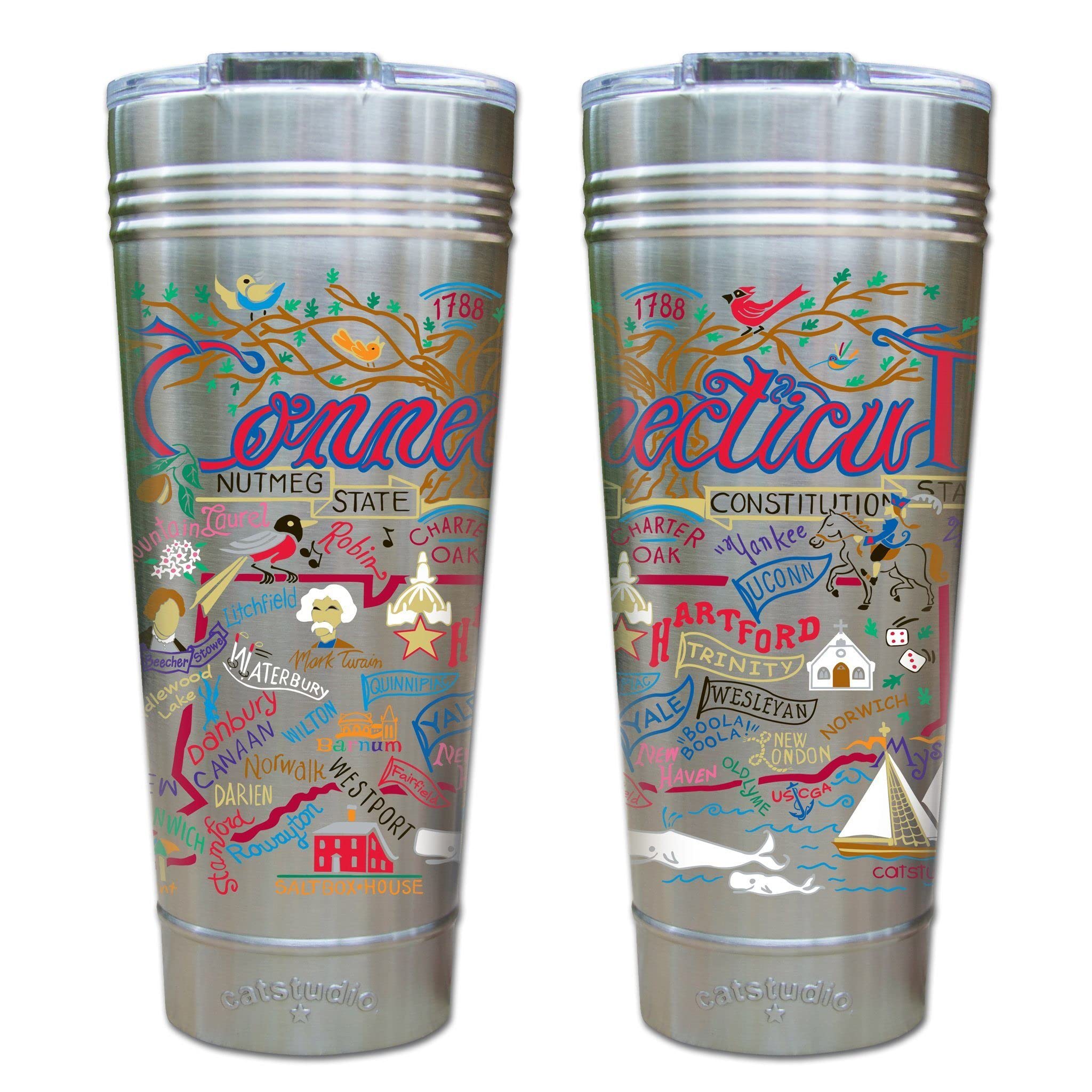 Catstudio Connecticut Thermal Tumbler | Triple Wall Insulation With Non Slip Bottom | Great Travel Cup for Water, Coffee, Tea, or Smoothies