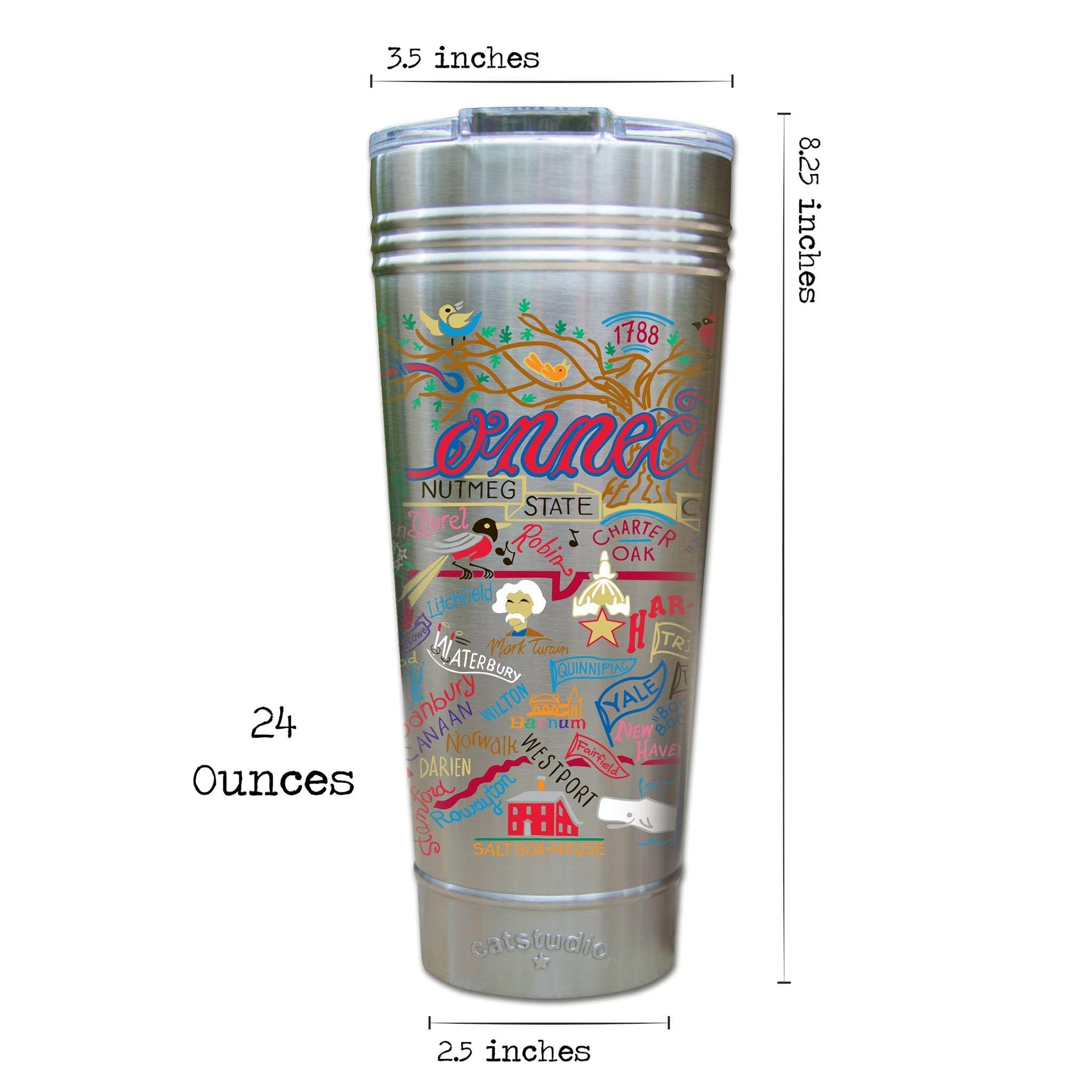 Catstudio Connecticut Thermal Tumbler | Triple Wall Insulation With Non Slip Bottom | Great Travel Cup for Water, Coffee, Tea, or Smoothies