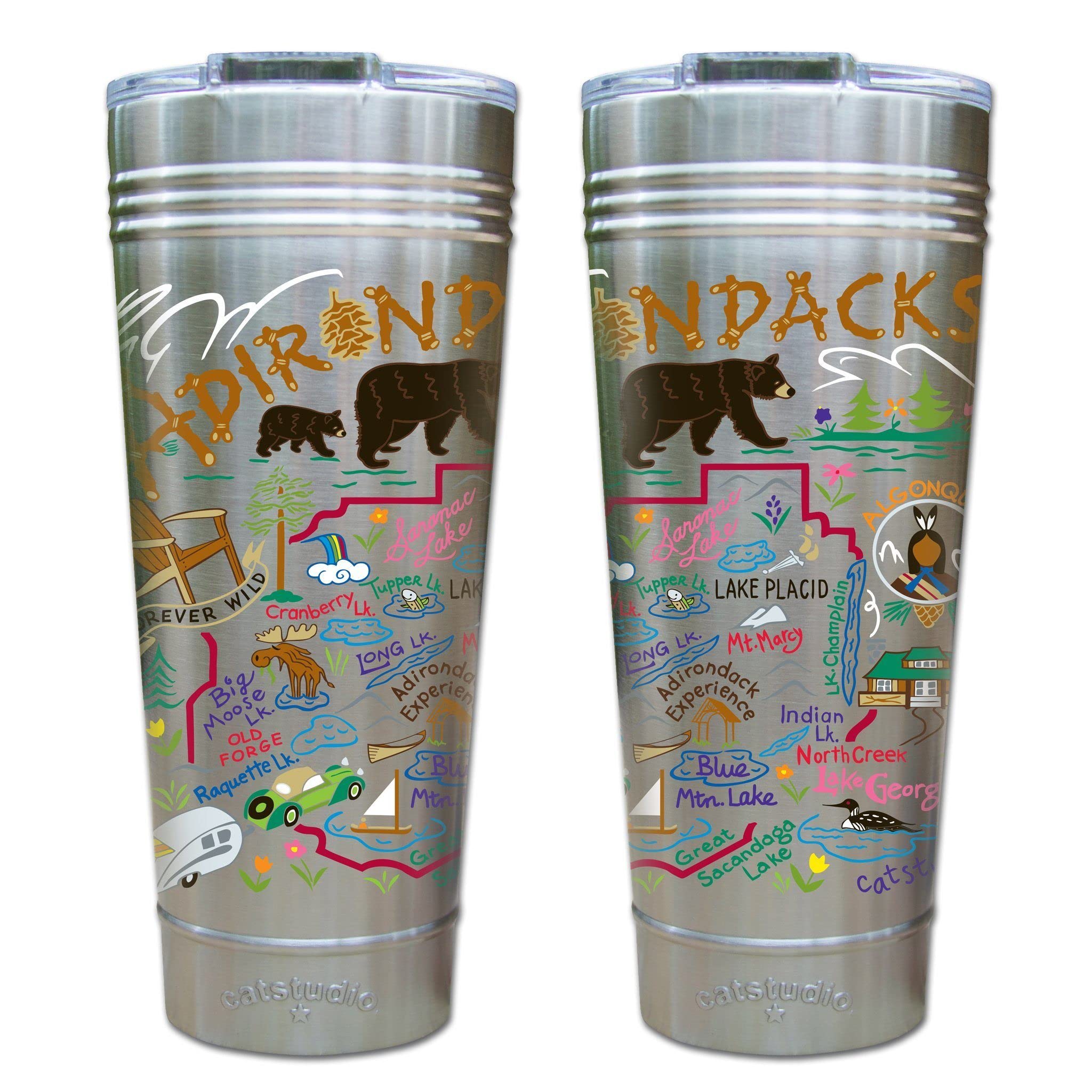 Catstudio Adirondacks Thermal Tumbler | Triple Wall Insulation With Non Slip Bottom | Great Travel Cup for Water, Coffee, Tea, or Smoothies