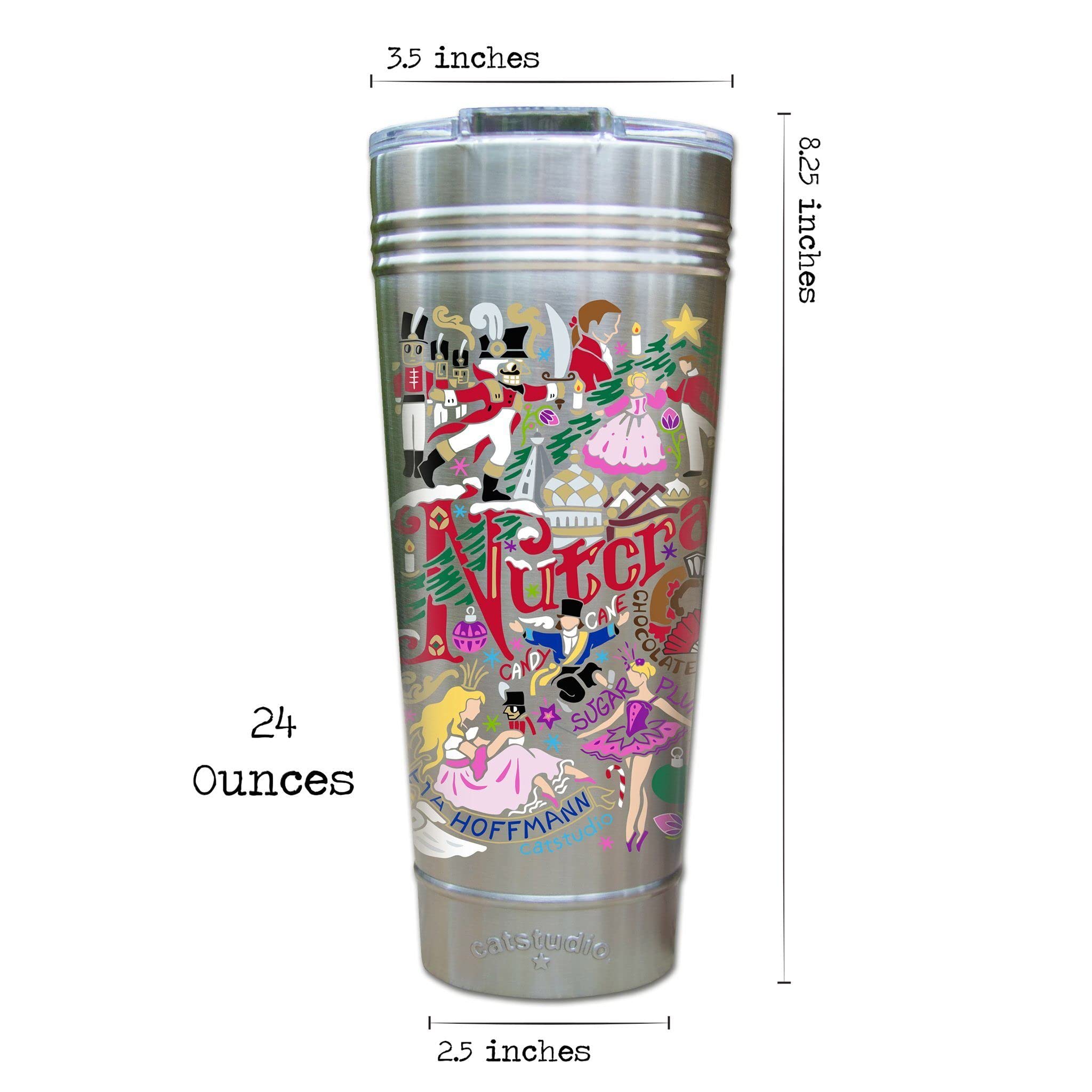 Catstudio Nutcracker Thermal Tumbler | Triple Wall Insulation With Non Slip Bottom | Great Holiday and Christmas Travel Cup for Water, Coffee, Tea, or Smoothies