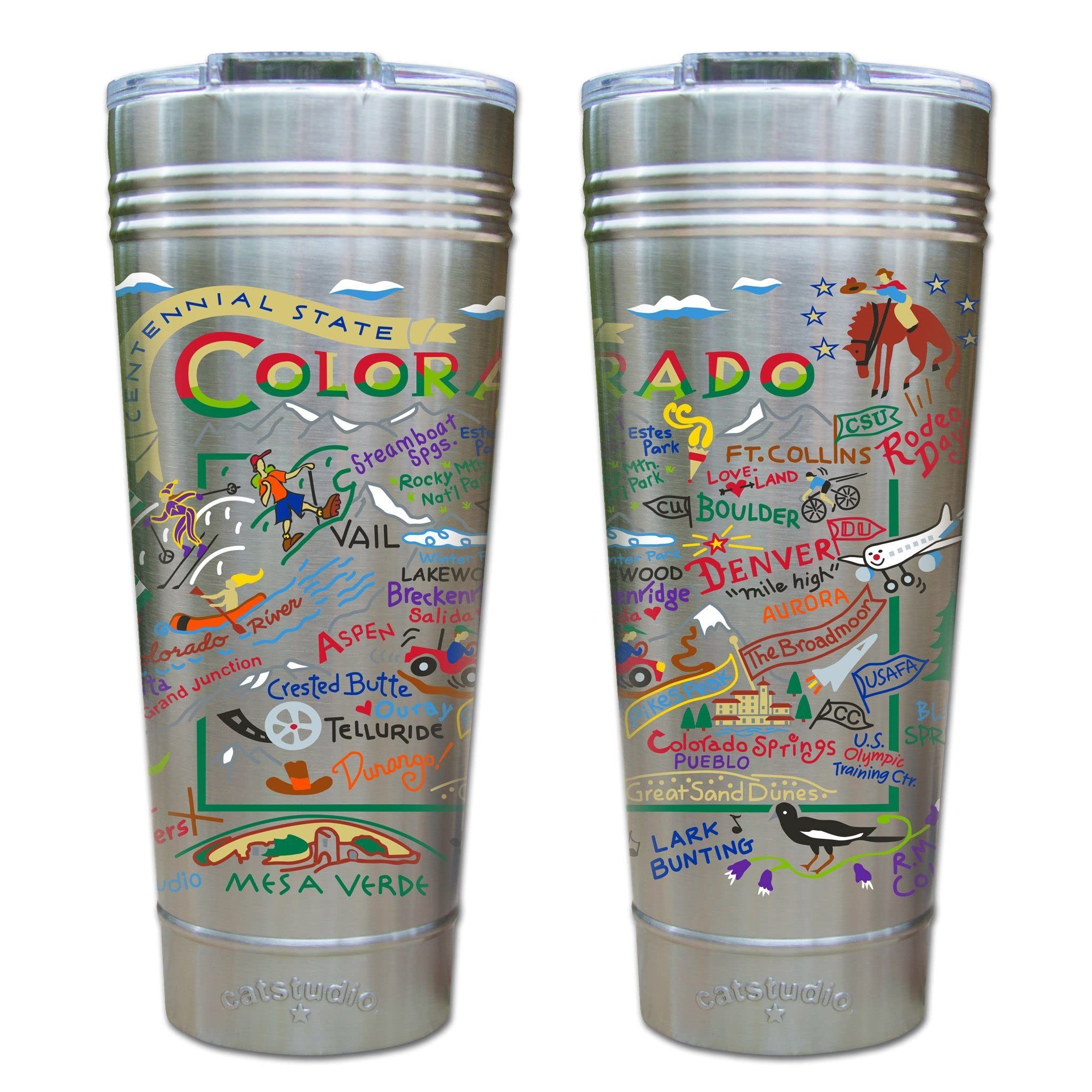 Catstudio Colorado Thermal Tumbler | Triple Wall Insulation With Non Slip Bottom | Great Travel Cup for Water, Coffee, Tea, or Smoothies