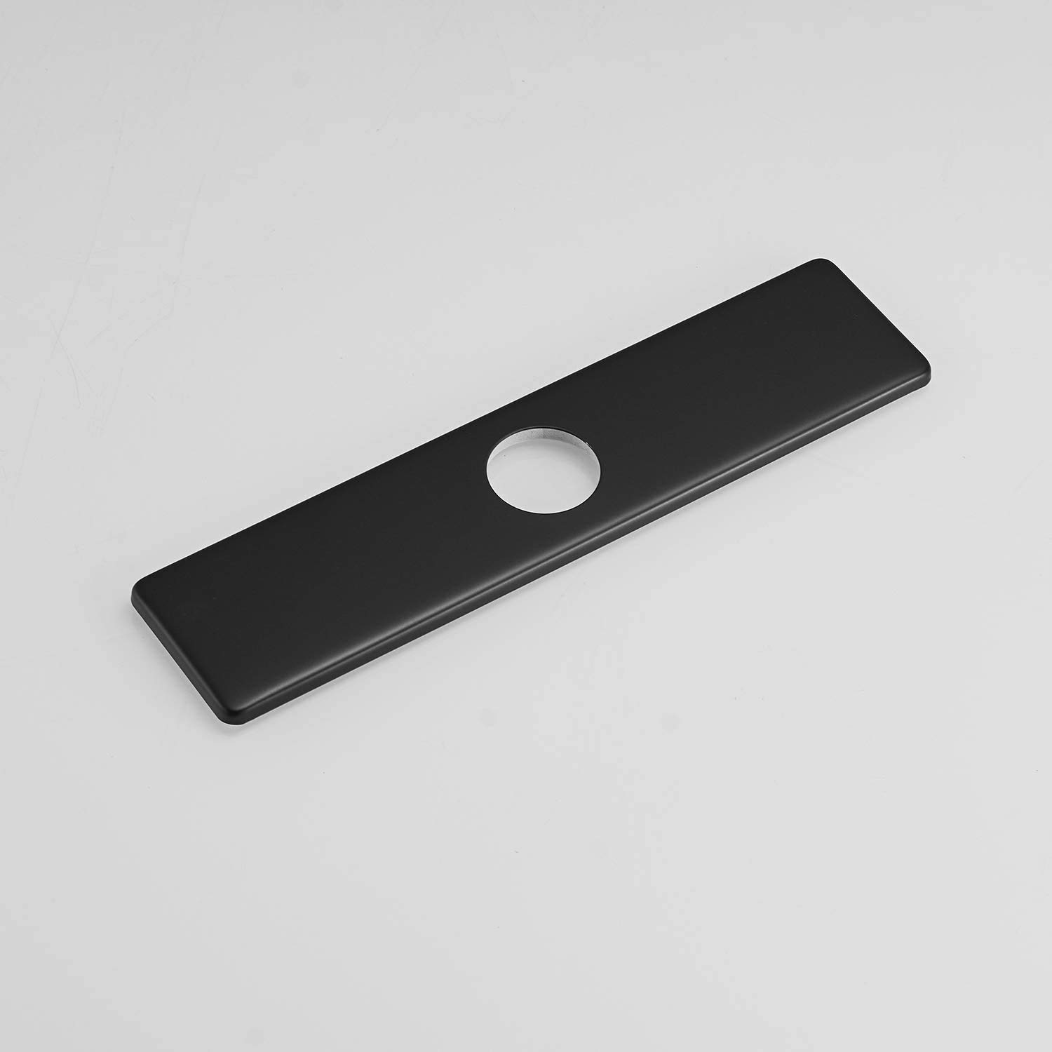 Bathfinesse 10" Kitchen or Bathroom Sink Faucet Black Hole Cover Deck Plate Square Stainless Steel Escutcheon for Covering Unused Mounting Holes,P-111-B