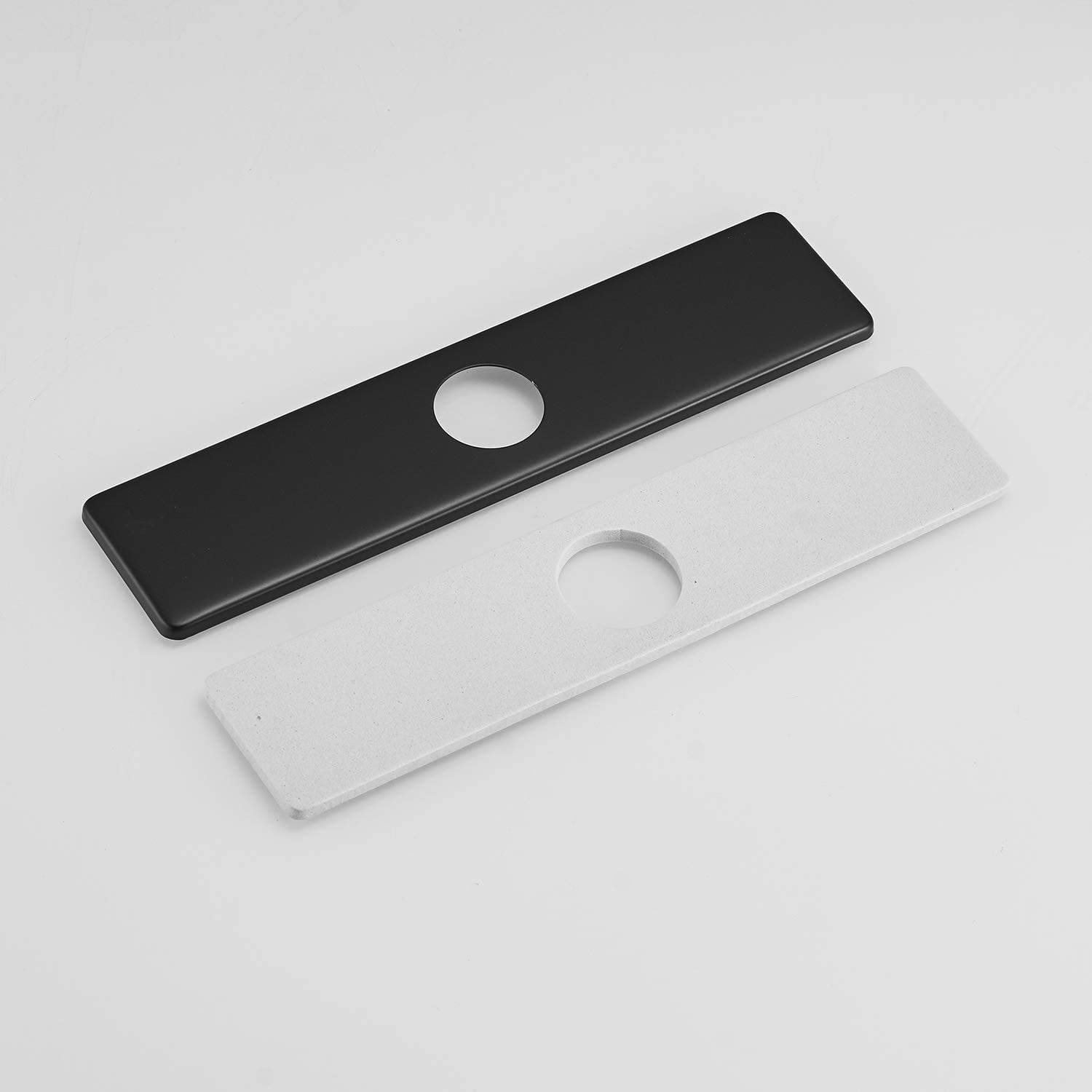 Bathfinesse 10" Kitchen or Bathroom Sink Faucet Black Hole Cover Deck Plate Square Stainless Steel Escutcheon for Covering Unused Mounting Holes,P-111-B