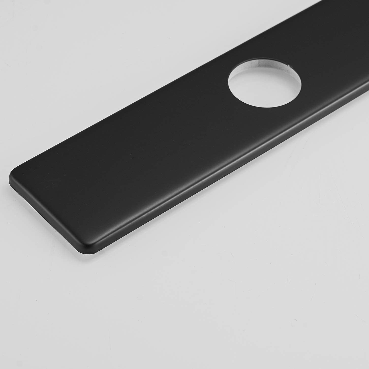 Bathfinesse 10" Kitchen or Bathroom Sink Faucet Black Hole Cover Deck Plate Square Stainless Steel Escutcheon for Covering Unused Mounting Holes,P-111-B