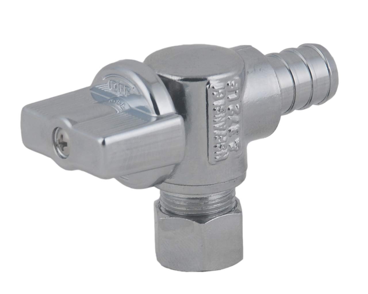 LD Valve- 1/4 Turn Angle Stop Valve 3/8-in Compression x 1/2-in Pex, Quarter Turn LF Brass Chrome Plated OD to Pex Angle Shut Off Valve for Faucet or Toilet Installation (2-Pack)