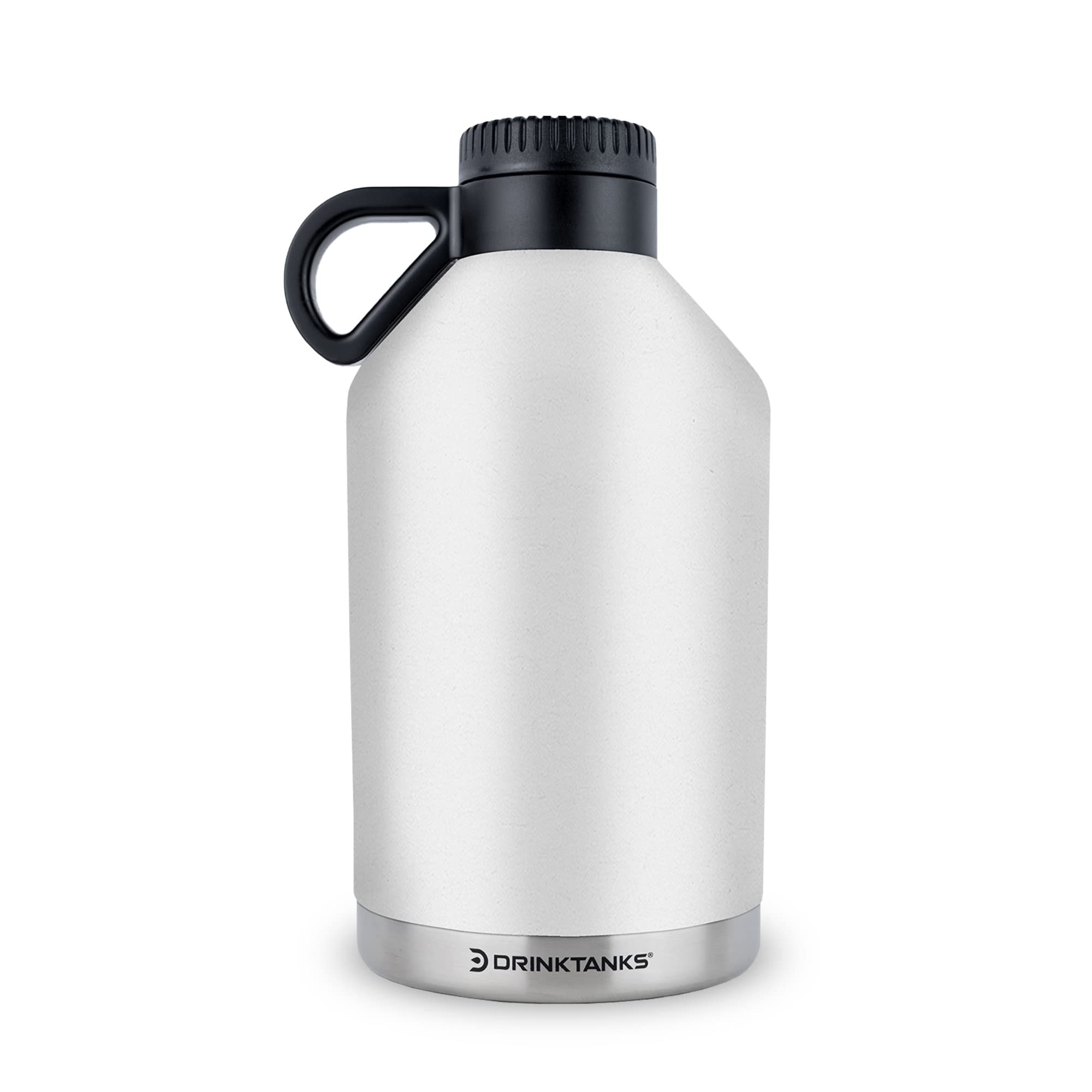 DrinkTanks - Session Growler, Passivated Stainless Steel Growlers for Beer, Leakproof and Vacuum Insulated Beverage Tumbler, Soda, Wine, or Coffee Tumbler with Handle, 64 Oz, Glacier