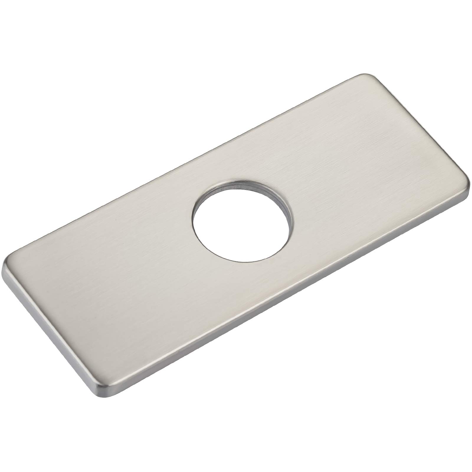 KAIYING 6" Hole Cover Deck Plate for Bathroom Vanity Sink, 3-to-1 Bathroom Faucet Escutcheon Plate, Rectangle, Stainless Steel (Brushed Nickel)