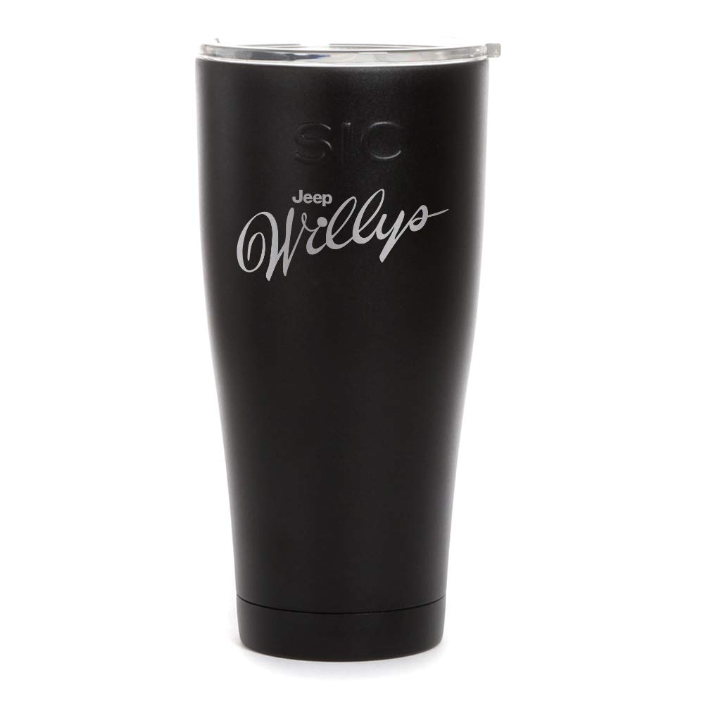 Jeep Willys Script Logo Tumbler - Black, 30 oz