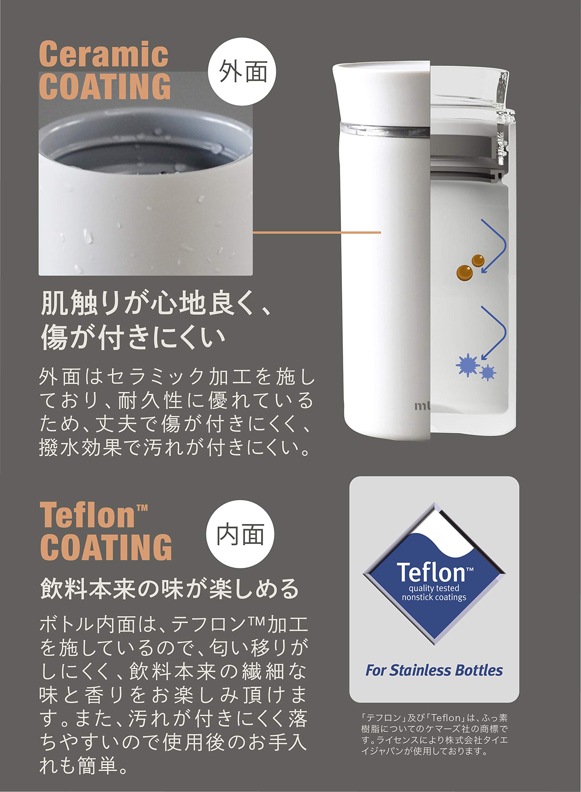 CB Japan Mlte Water Bottle, Gray, Dishwasher Safe, 8.5 fl oz (240 ml), Direct Drinking, Stainless Steel, Vacuum Insulated, EL Bottle