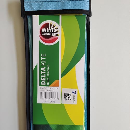 Mint's Colorful Life Delta Kite for Kids & Adults, Extremely Easy to Fly Kites with 2 Ribbons and 300ft String, Best for Beginner