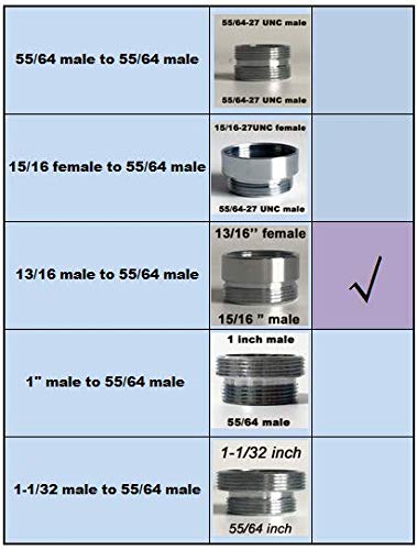 MISSMIN Faucet Aeartor adapter 55/64 inch Male to 13/16 Female convertor
