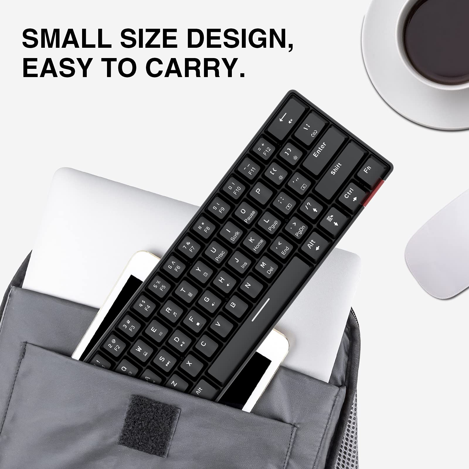 Havit 60% Mechanical Keyboard Mouse Combo, Wired 61 Keys Gaming Keyboard LED Backlit Compact Keyboard with Red Switches & 4800 DPI Programmable Gaming Mouse for Windows PC Laptop Gamers