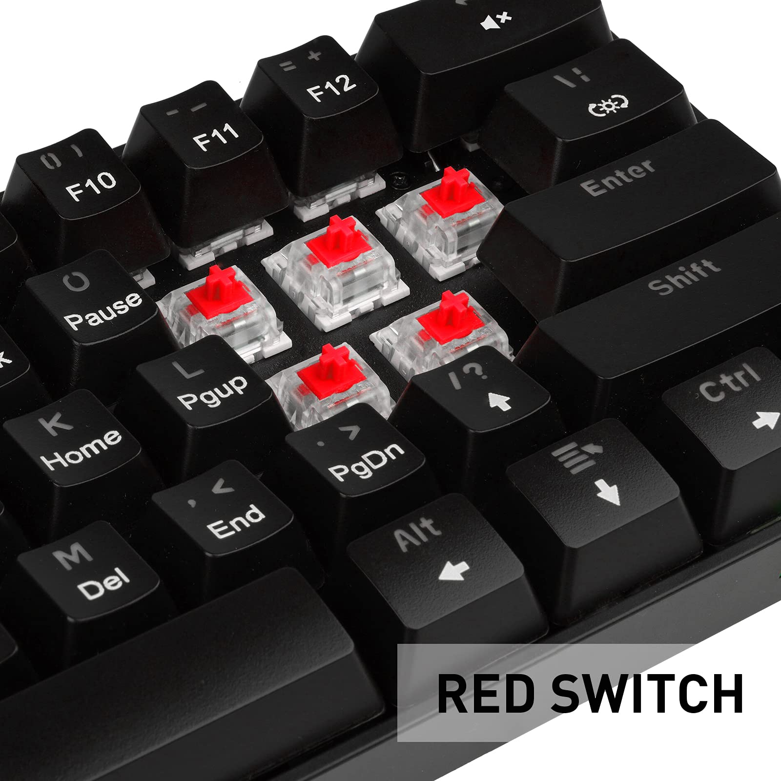Havit 60% Mechanical Keyboard Mouse Combo, Wired 61 Keys Gaming Keyboard LED Backlit Compact Keyboard with Red Switches & 4800 DPI Programmable Gaming Mouse for Windows PC Laptop Gamers