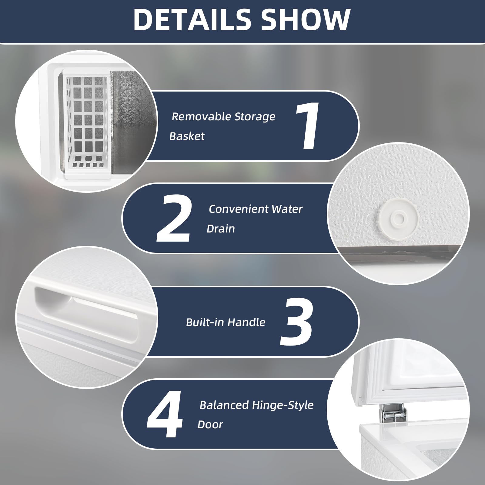 Antarctic Star 3.5 Cu.ft Chest Freezer 6.8℉to -4℉with Removable Basket Free Standing Top open Door Compact Freezer with Adjustable Temperature Defrost Water Drain/Power Saving White