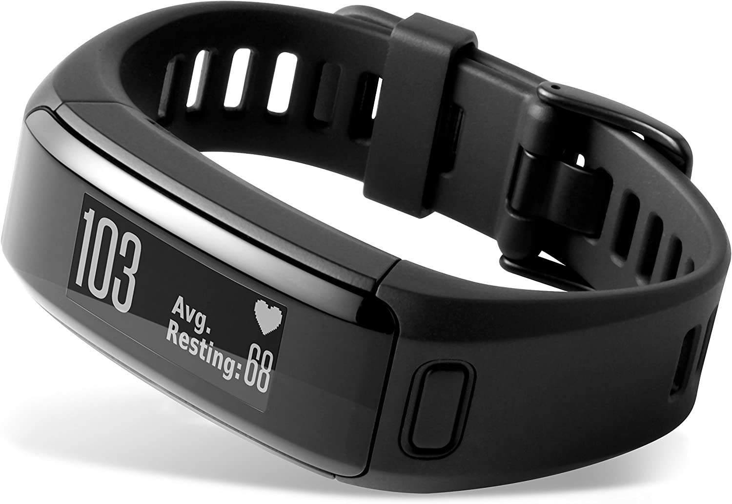 Garmin vívosmart HR Activity Tracker Regular Fit Smart Fitness Band- Black-010-N1955-00 (Renewed)