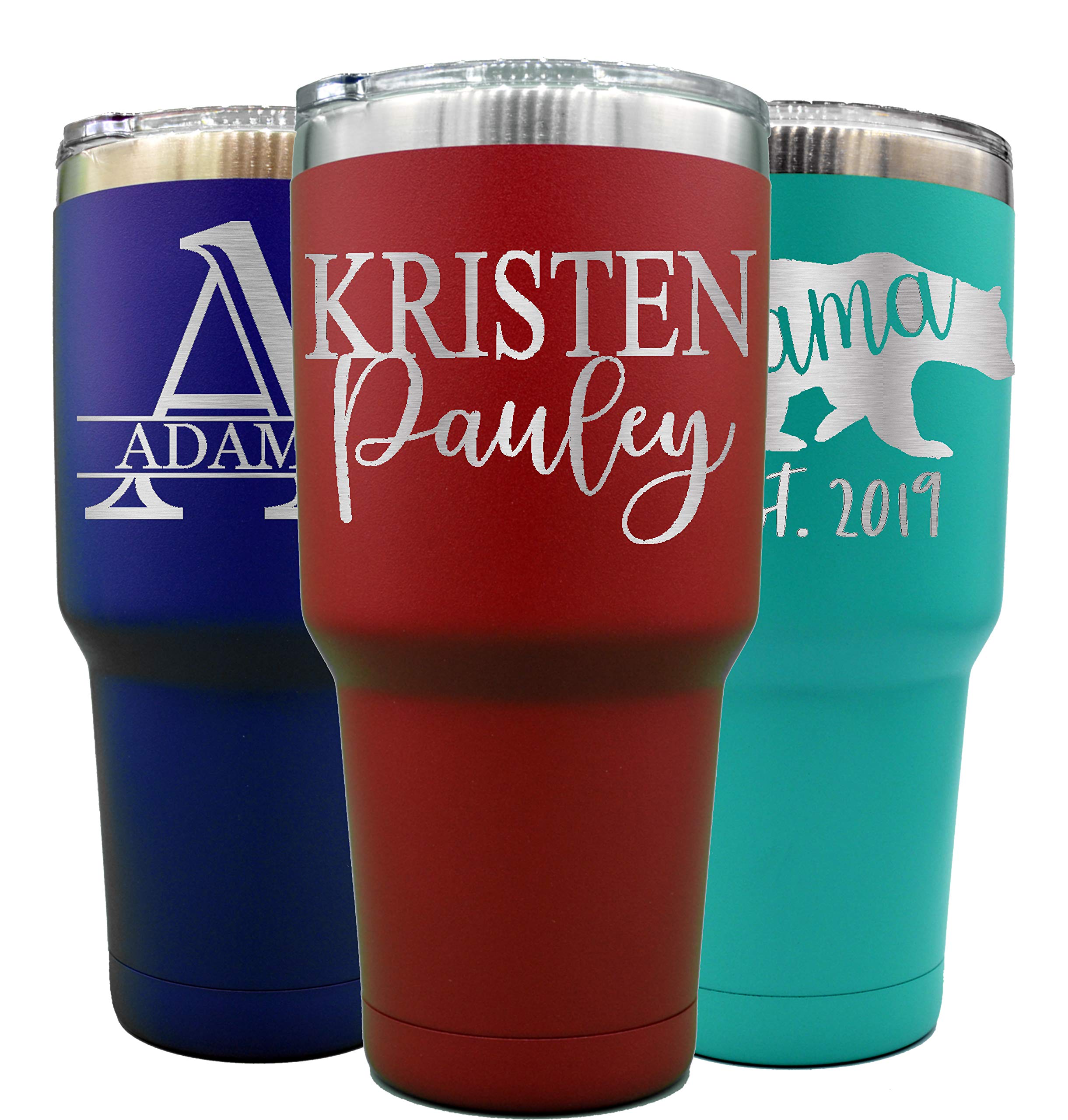 Personalized Tumbler With Lid - 30 oz - Choose Your Design - Vacuum Insulated Travel Coffee Mug - Stainless Steel Double Wall Thermos-custom cups- (Black)