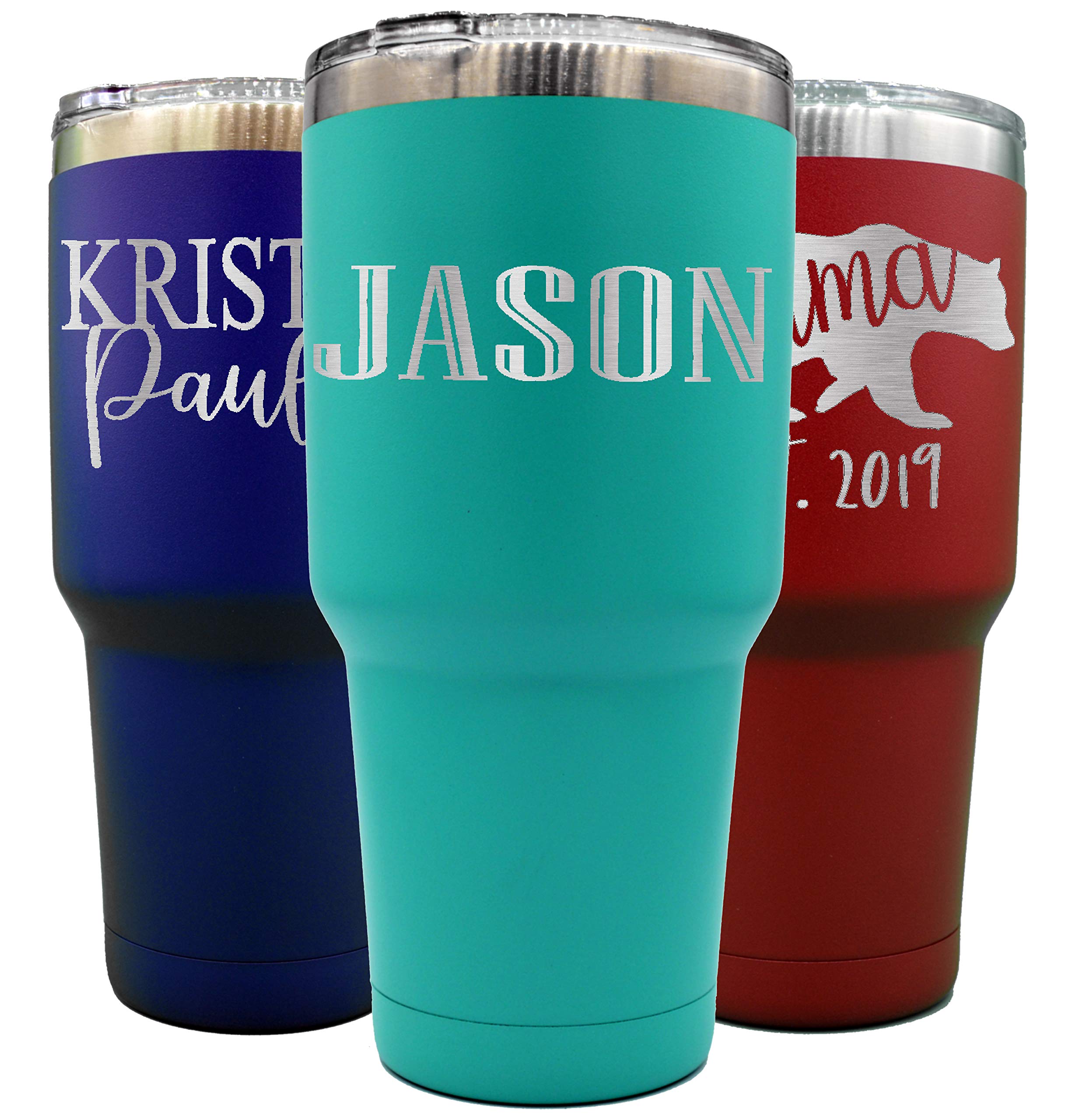 Personalized Tumbler With Lid - 30 oz - Choose Your Design - Vacuum Insulated Travel Coffee Mug - Stainless Steel Double Wall Thermos-custom cups- (Black)